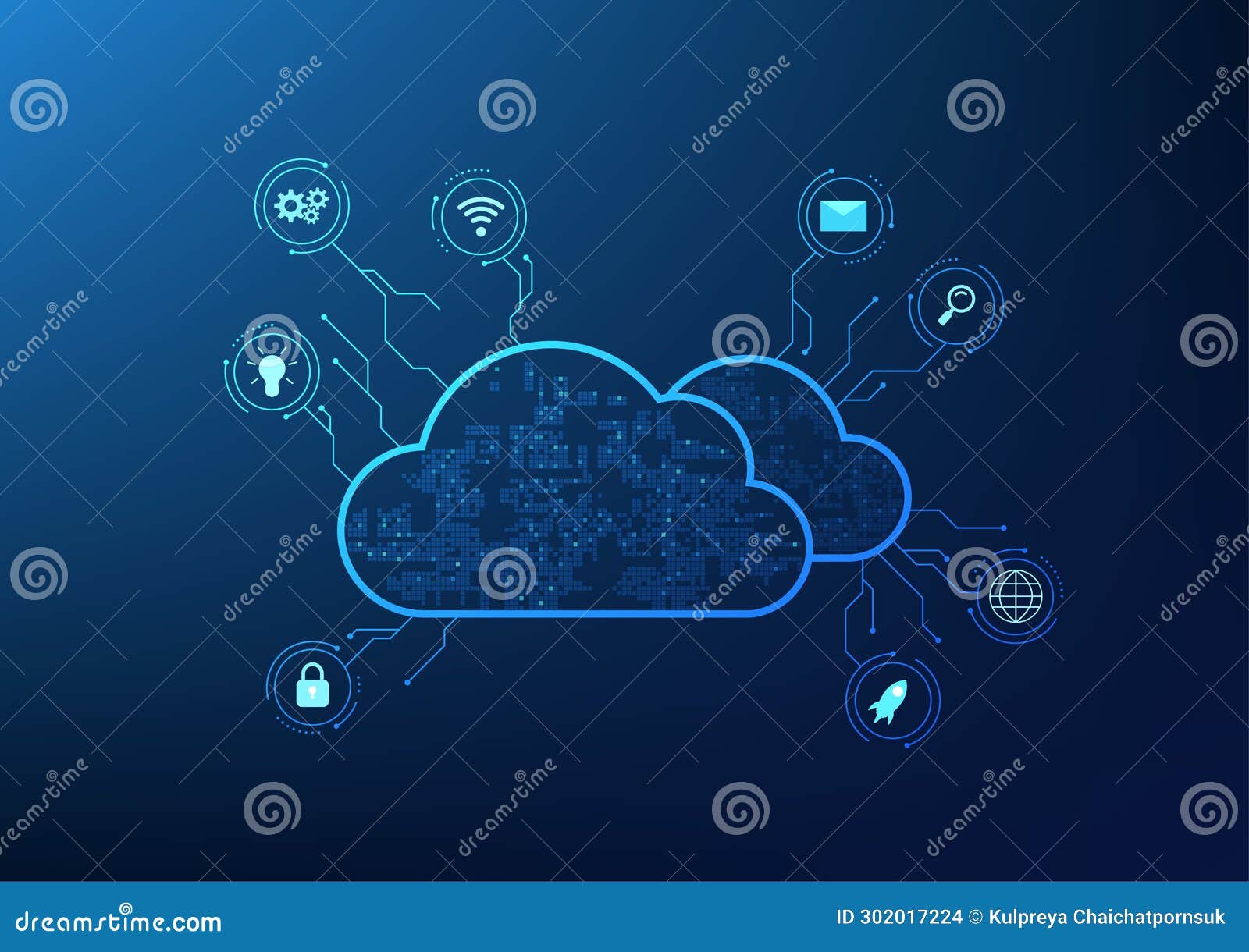 Cloud Technology Cloud Storage Compilation of Cyber Via Internet Signal ...