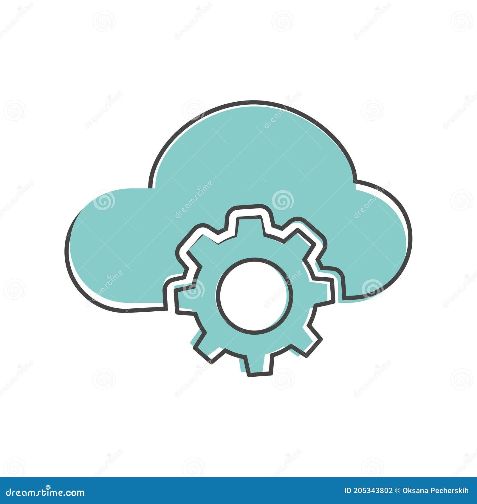 Cloud Technology Vector Icon on Cartoon Style on White Isolated ...