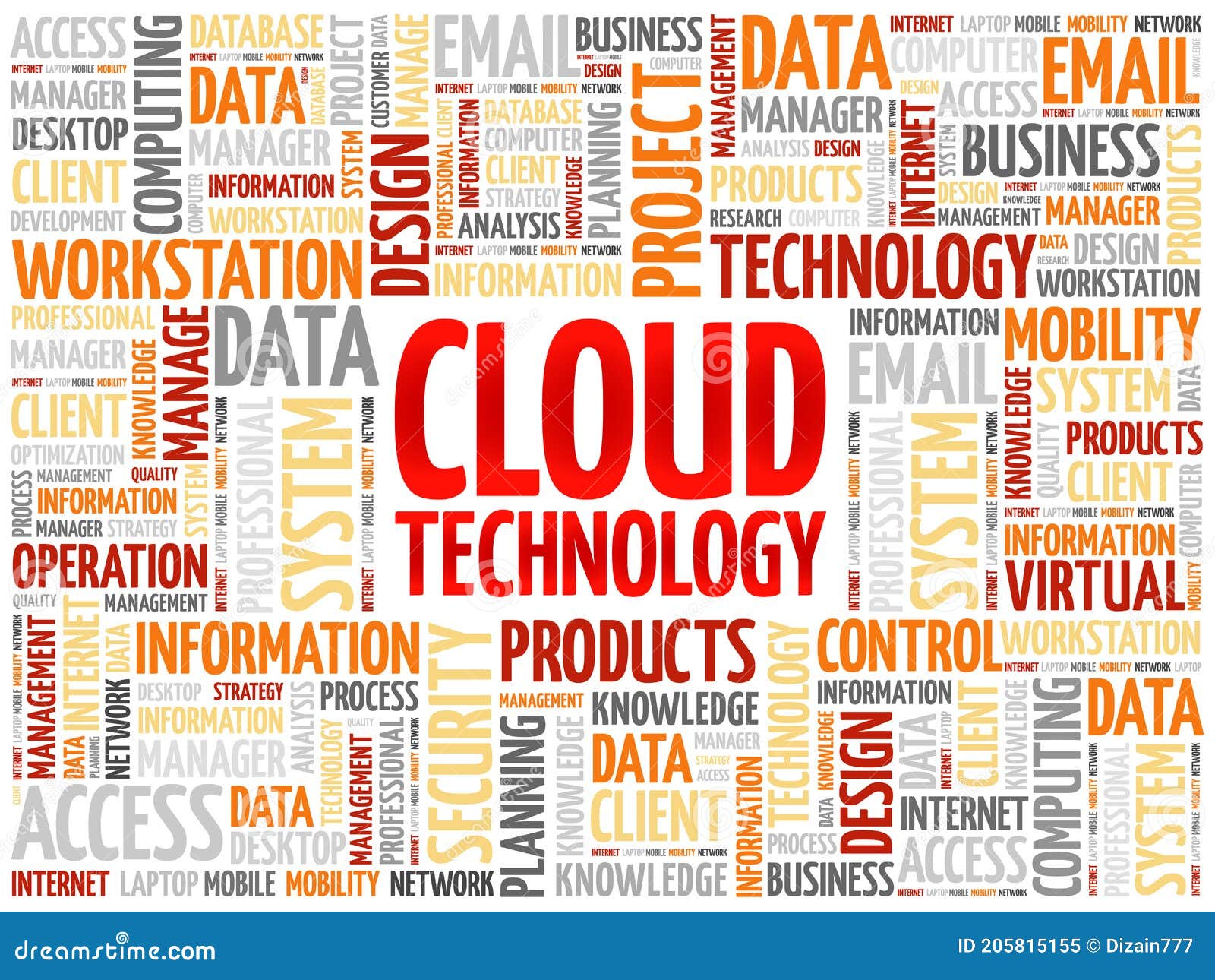 Cloud Technology Word Cloud Stock Illustration - Illustration of innovation, connect: 205815155