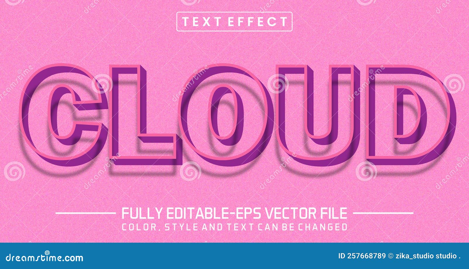 Cloud Text Editable Style Effect Stock Vector - Illustration of bold, font: 257668789
