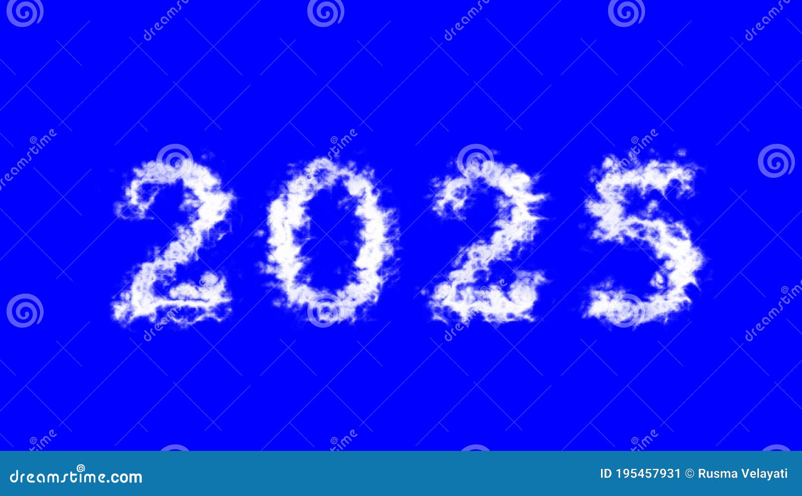2025 Cloud Text Effect Blue Isolated Background Stock Illustration ...
