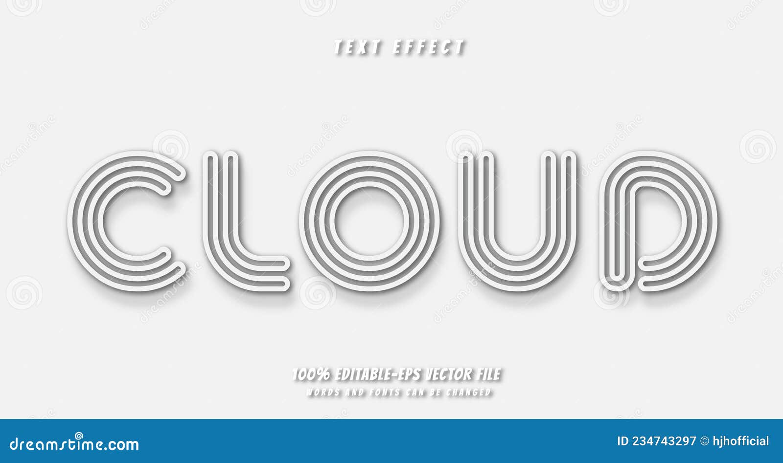 Cloud Text Effect Design Vector Stock Vector - Illustration of light ...