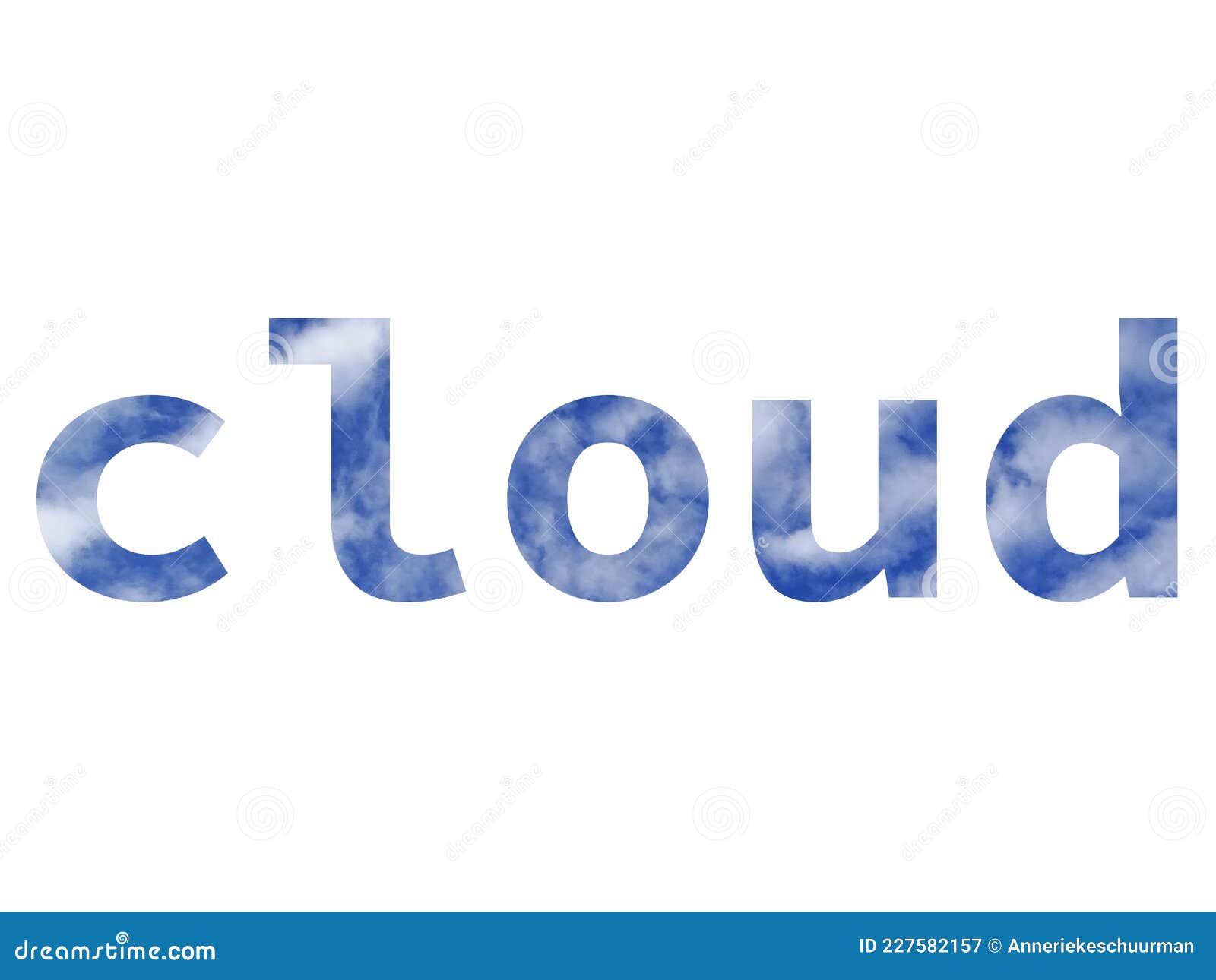CLOUD, Text Made of Letters of the Alphabet Made with a Blue Sky and ...
