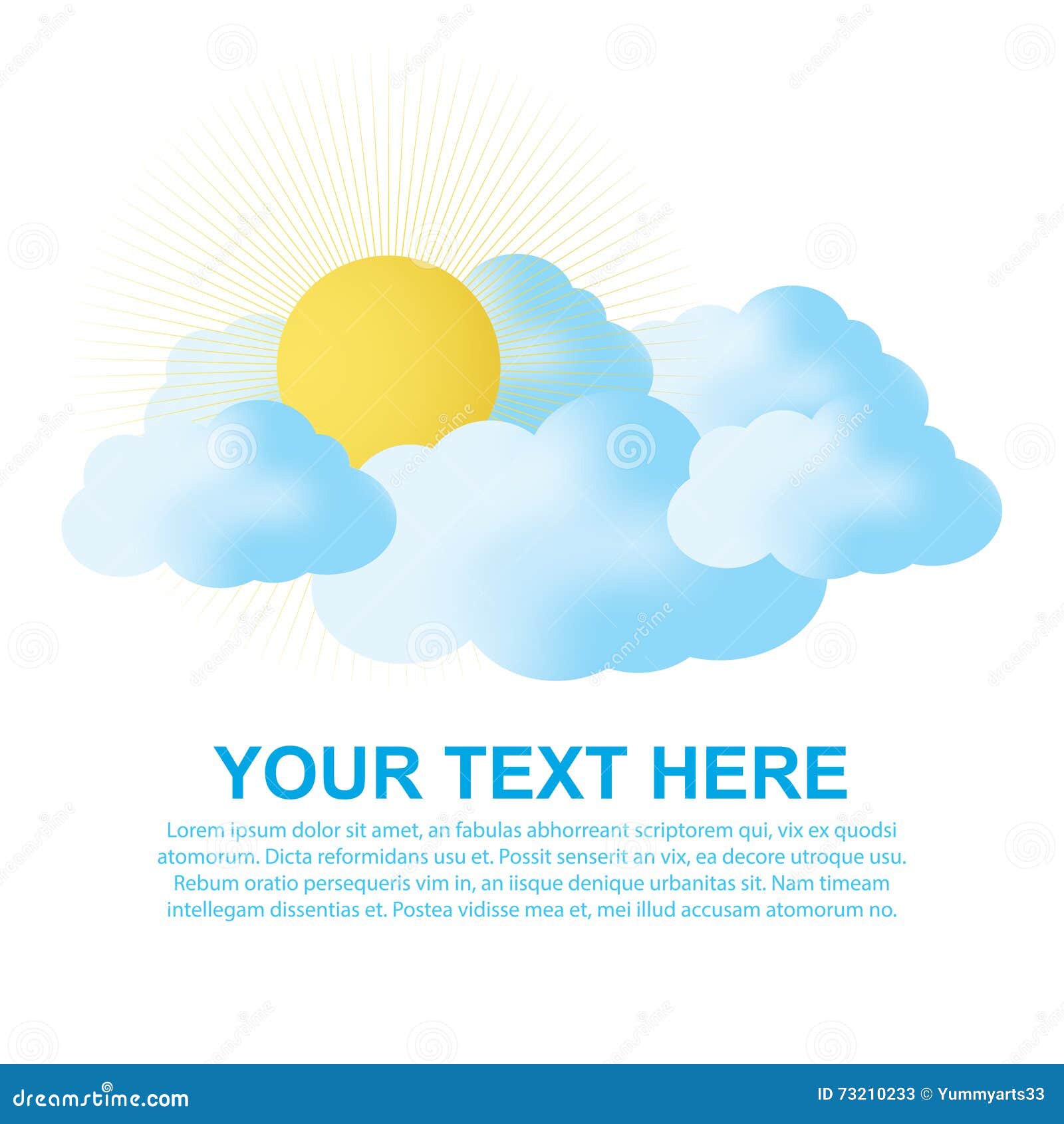 Cloud with Text Space stock vector. Illustration of colorful - 73210233