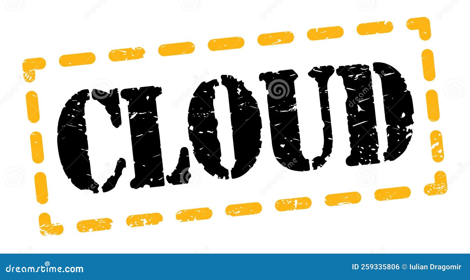 CLOUD Text Written on Yellow-black Stamp Sign Stock Illustration ...