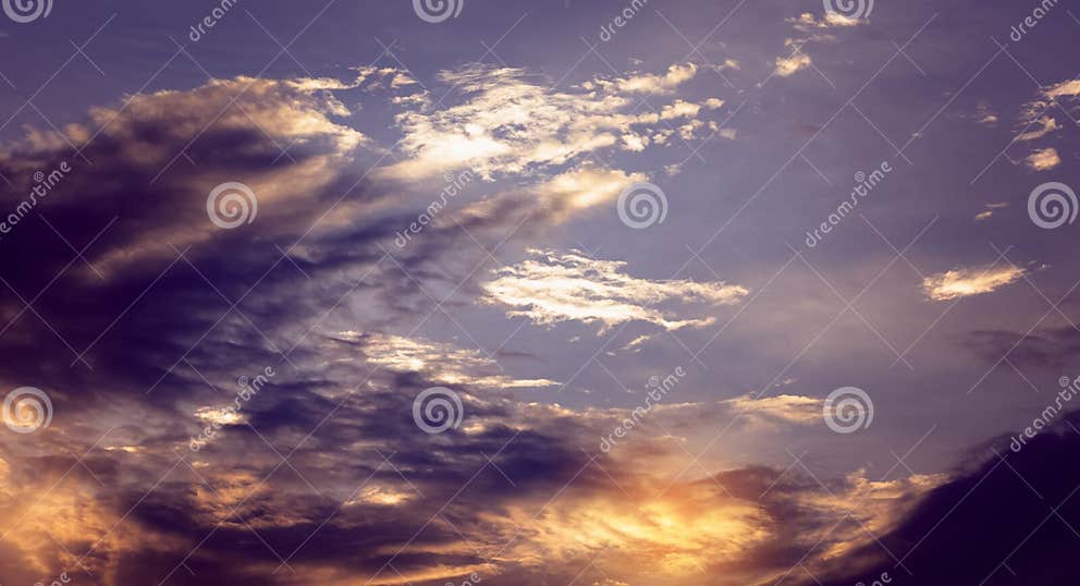Cloud Texture in Twilight Sky at Dusk Stock Image - Image of gold ...