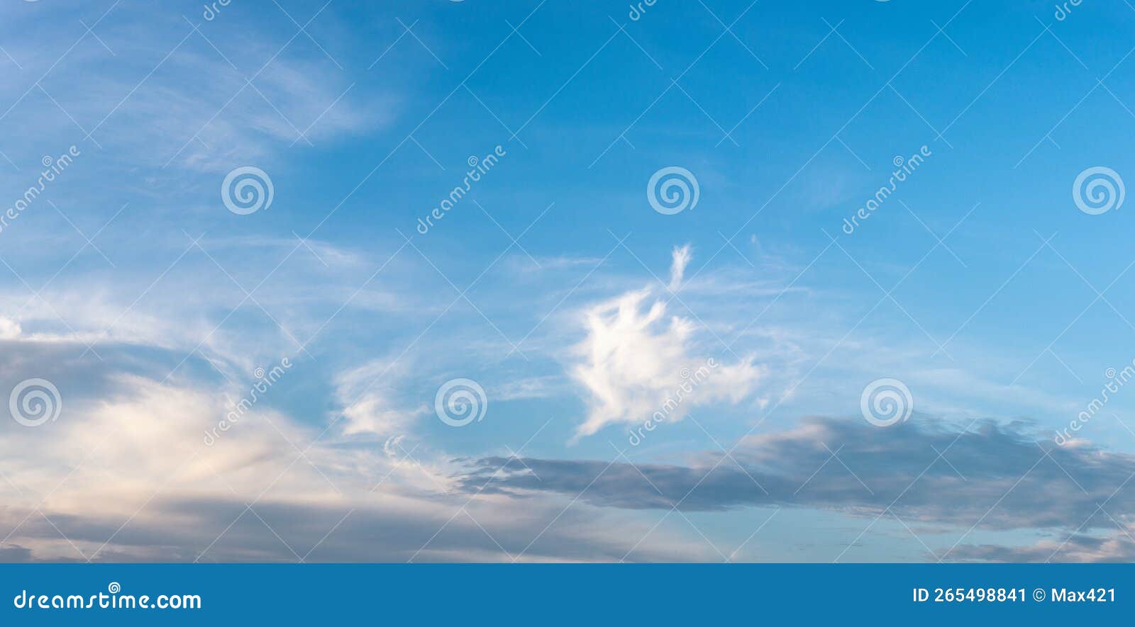 Cloud Textures in Blue Sky, Panorama Format Stock Image - Image of blue ...