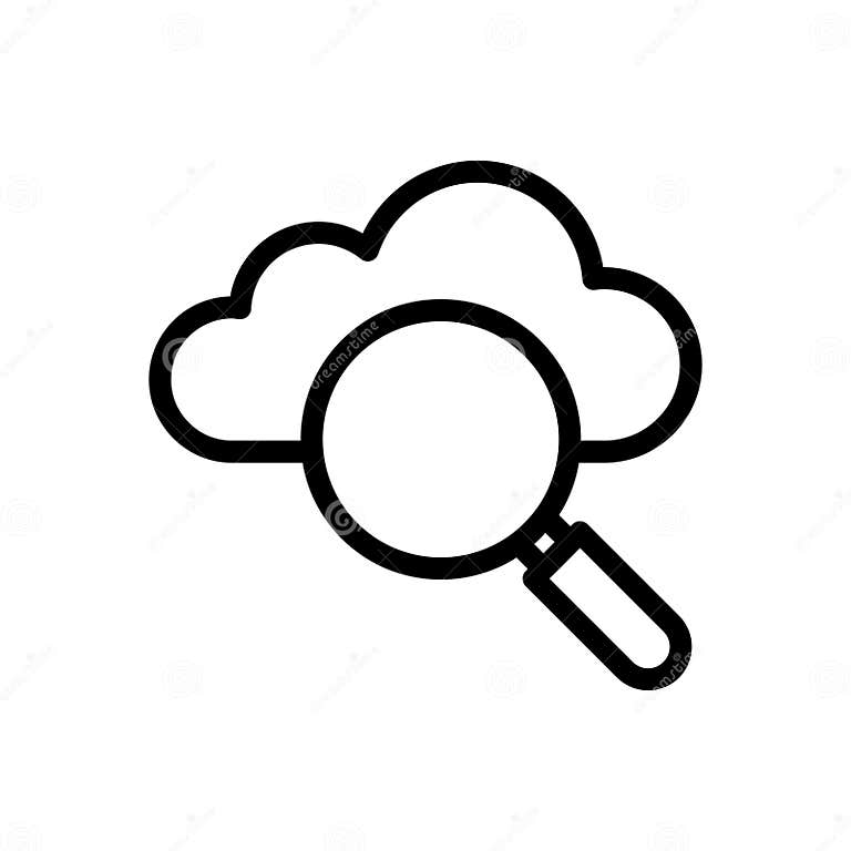 Cloud thin line icon stock vector. Illustration of design - 191966579