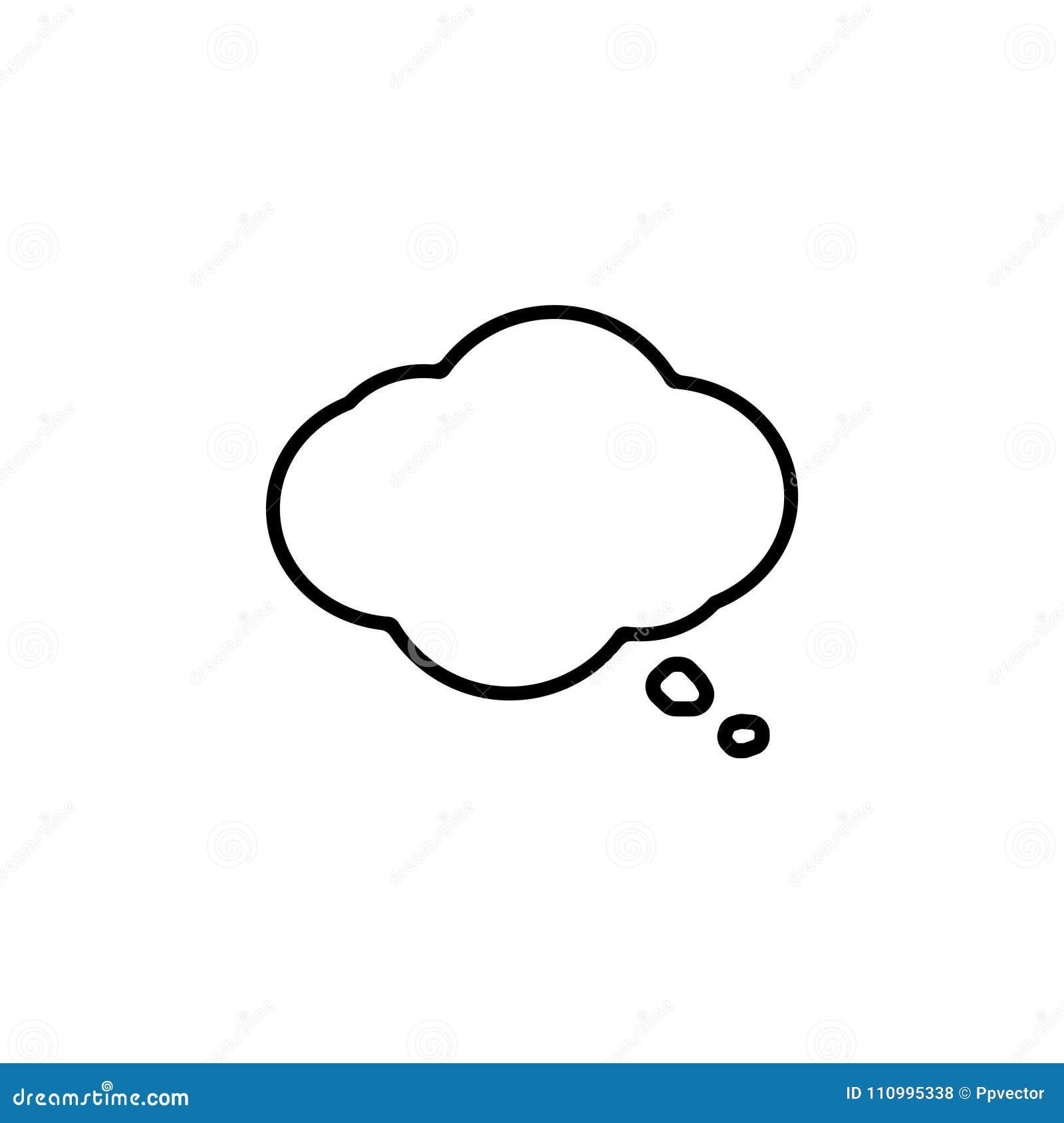 Cloud thinking icon symbol stock illustration. Illustration of comic ...