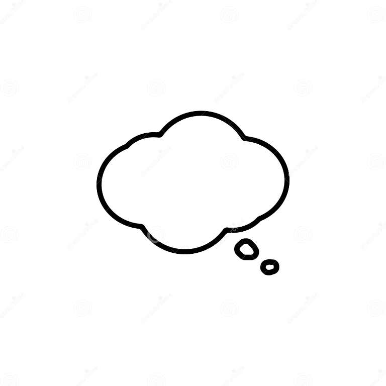 Cloud thinking icon symbol stock illustration. Illustration of comic ...