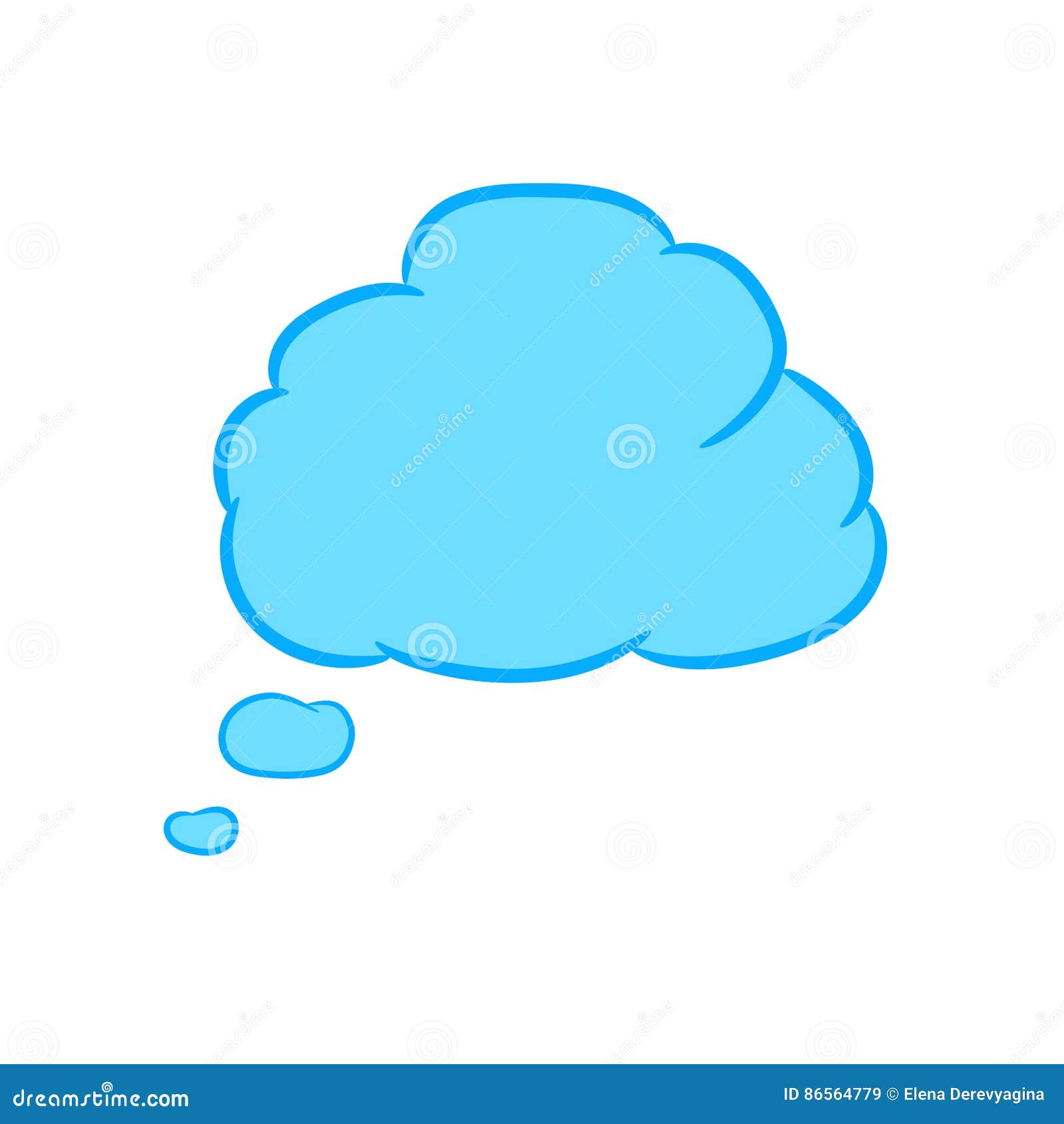 Cloud Thought Blue with Trim Vector Illustration Stock Vector ...