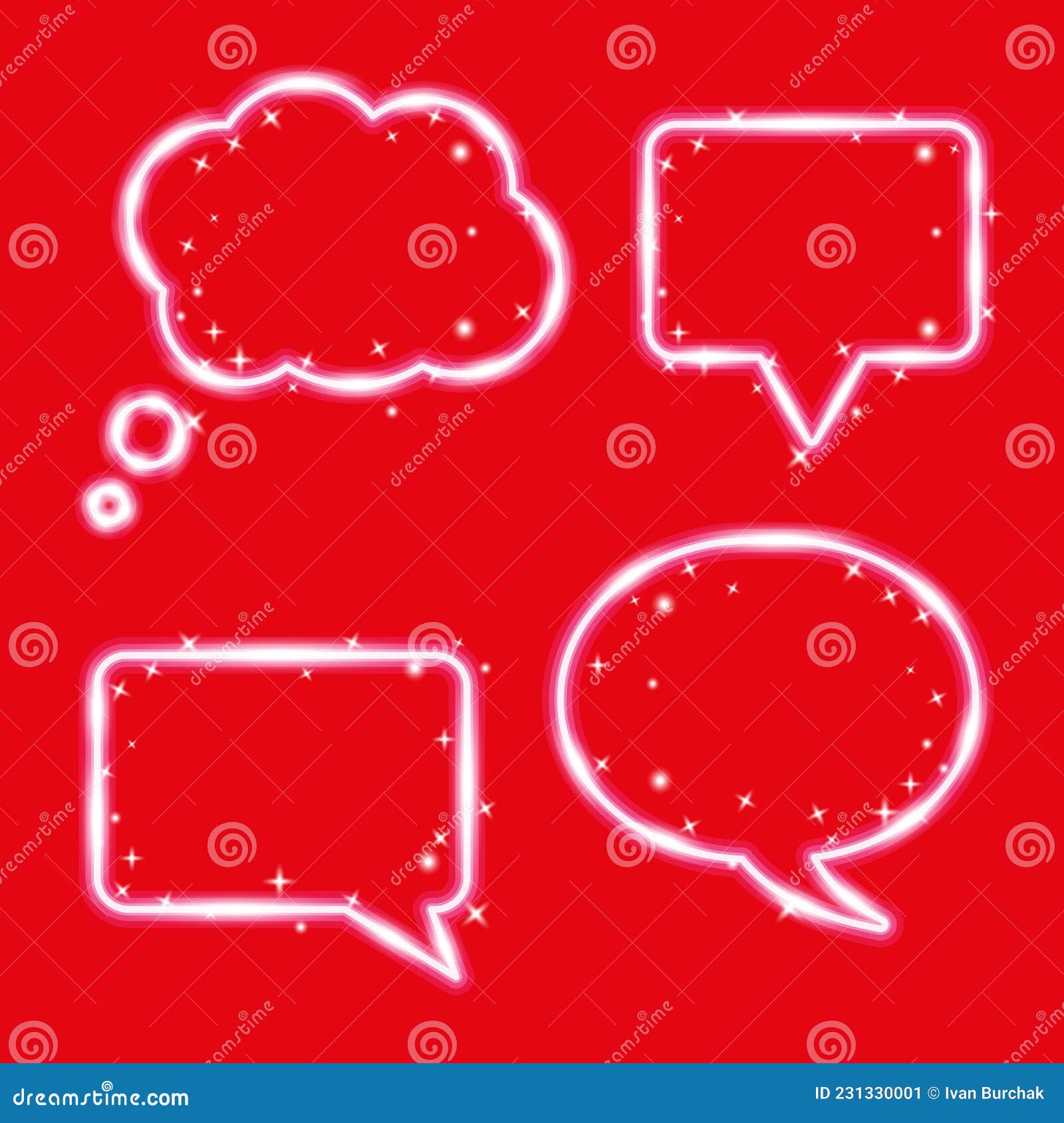Magic Shiny Cloud of Thought, Chat Bubbles. Vector Illustration Stock ...