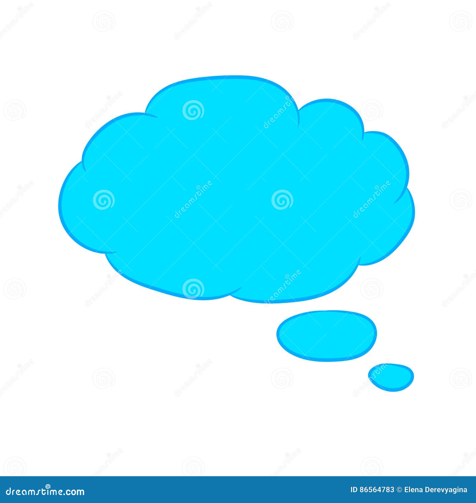 Cloud Thought Fly Blue with Trim Illustration Stock Illustration ...