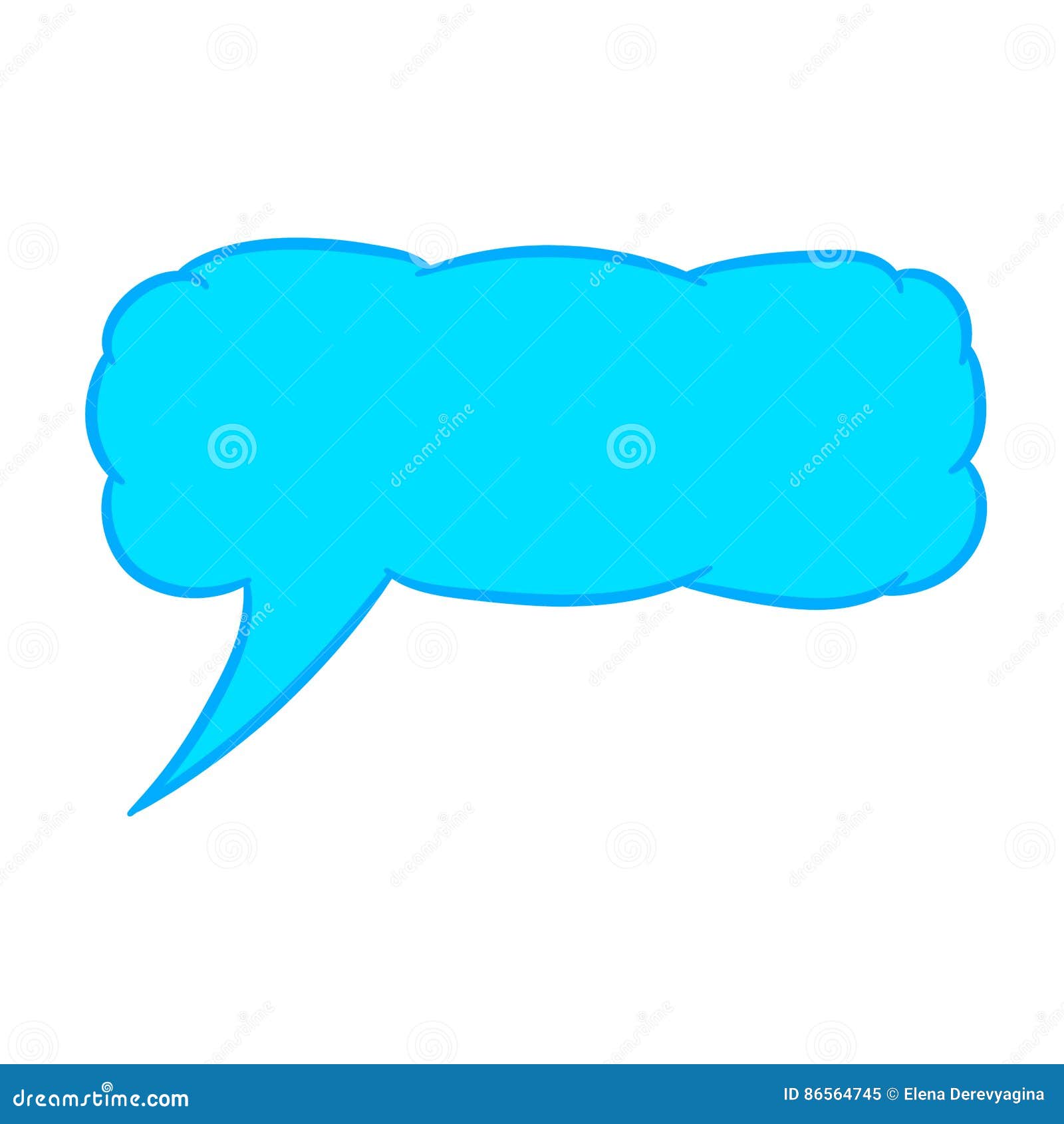 Cloud Thought Rectangular Blue with Trim Vector Illustration Stock ...