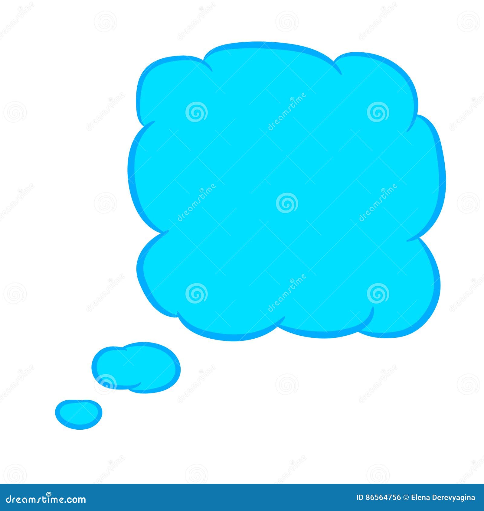 Cloud Thought Square Blue with Trim Vector Illustration Stock Vector ...