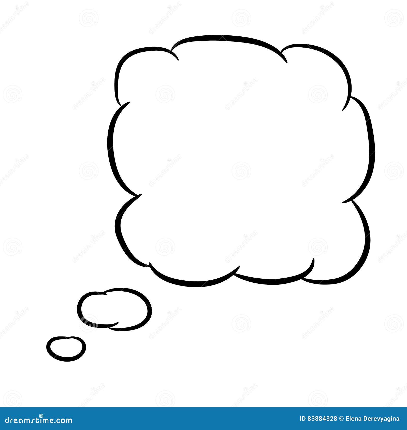Cloud Thought Square on White of Vector Illustrations Stock Vector ...