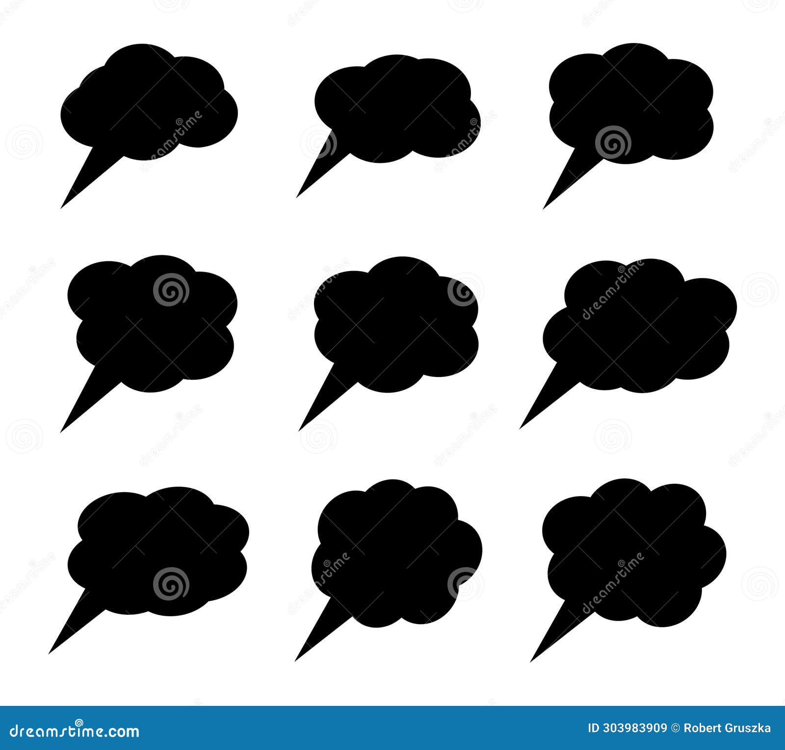 Cloud of thoughts icons stock illustration. Illustration of thought ...