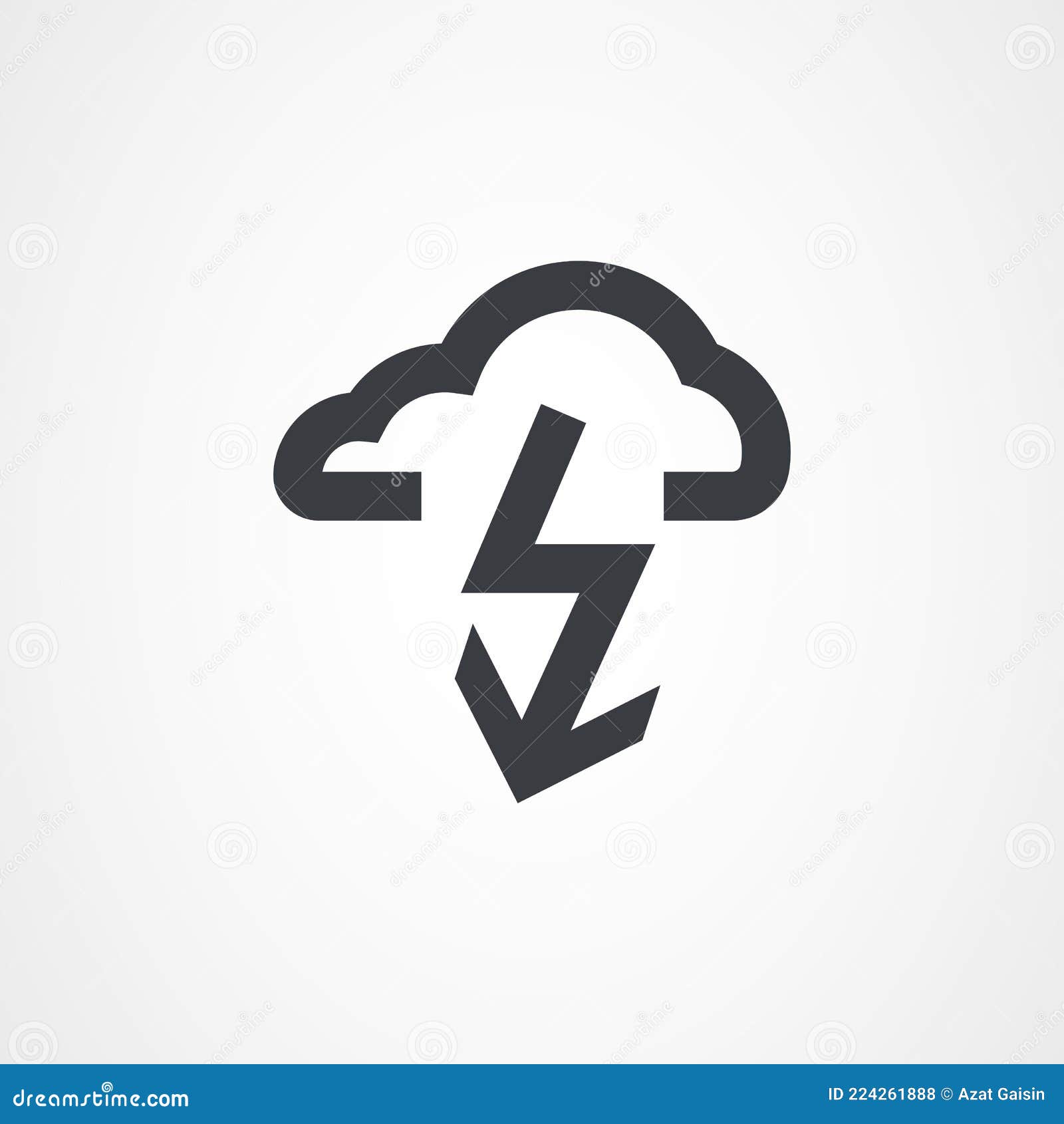 Cloud with Thunder Arrow, Arrow Icon Stock Illustration - Illustration ...