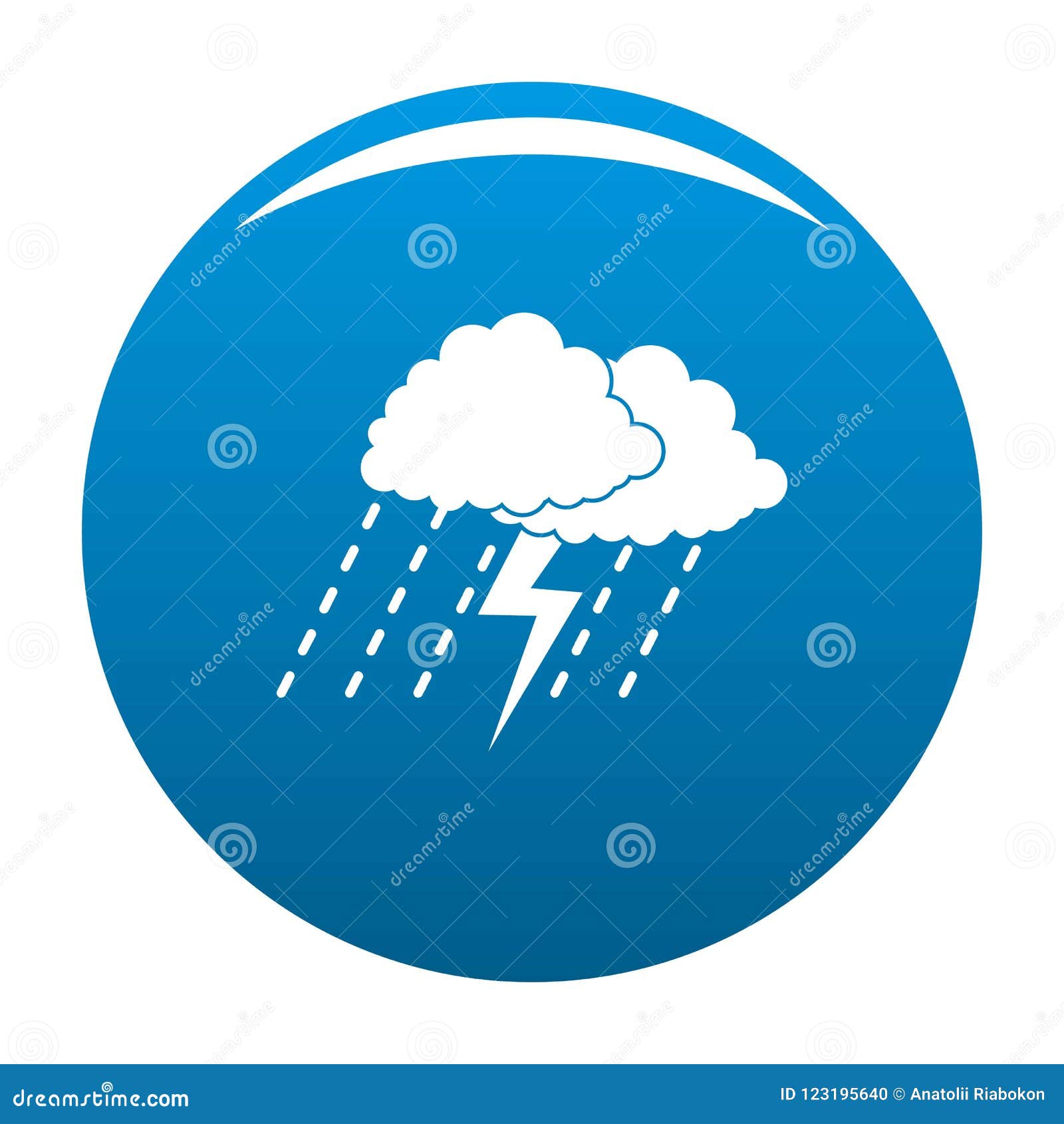 Cloud thunder icon blue stock illustration. Illustration of internet ...