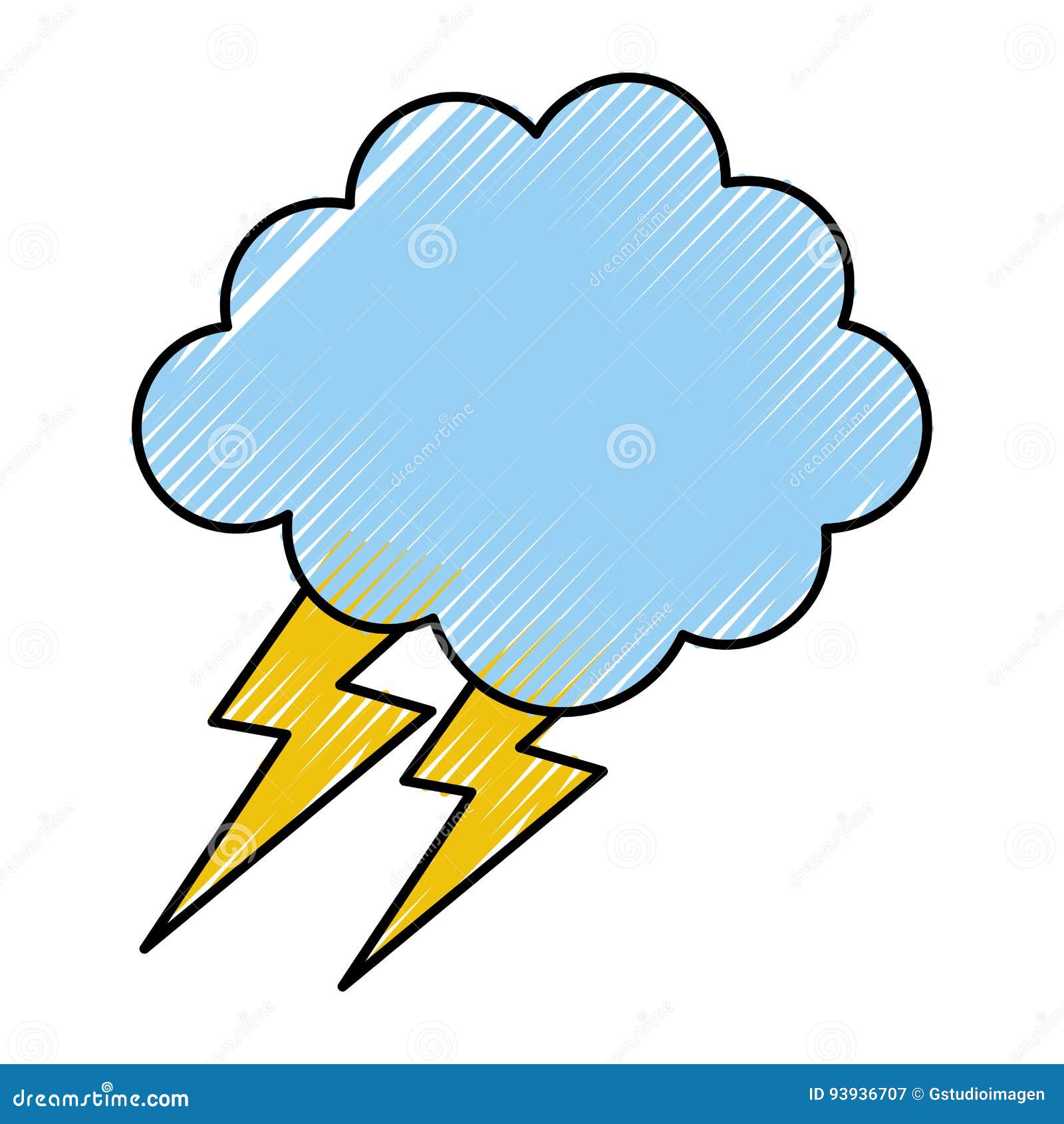 Cloud with Thunder Weather Icon Stock Vector - Illustration of forecast ...