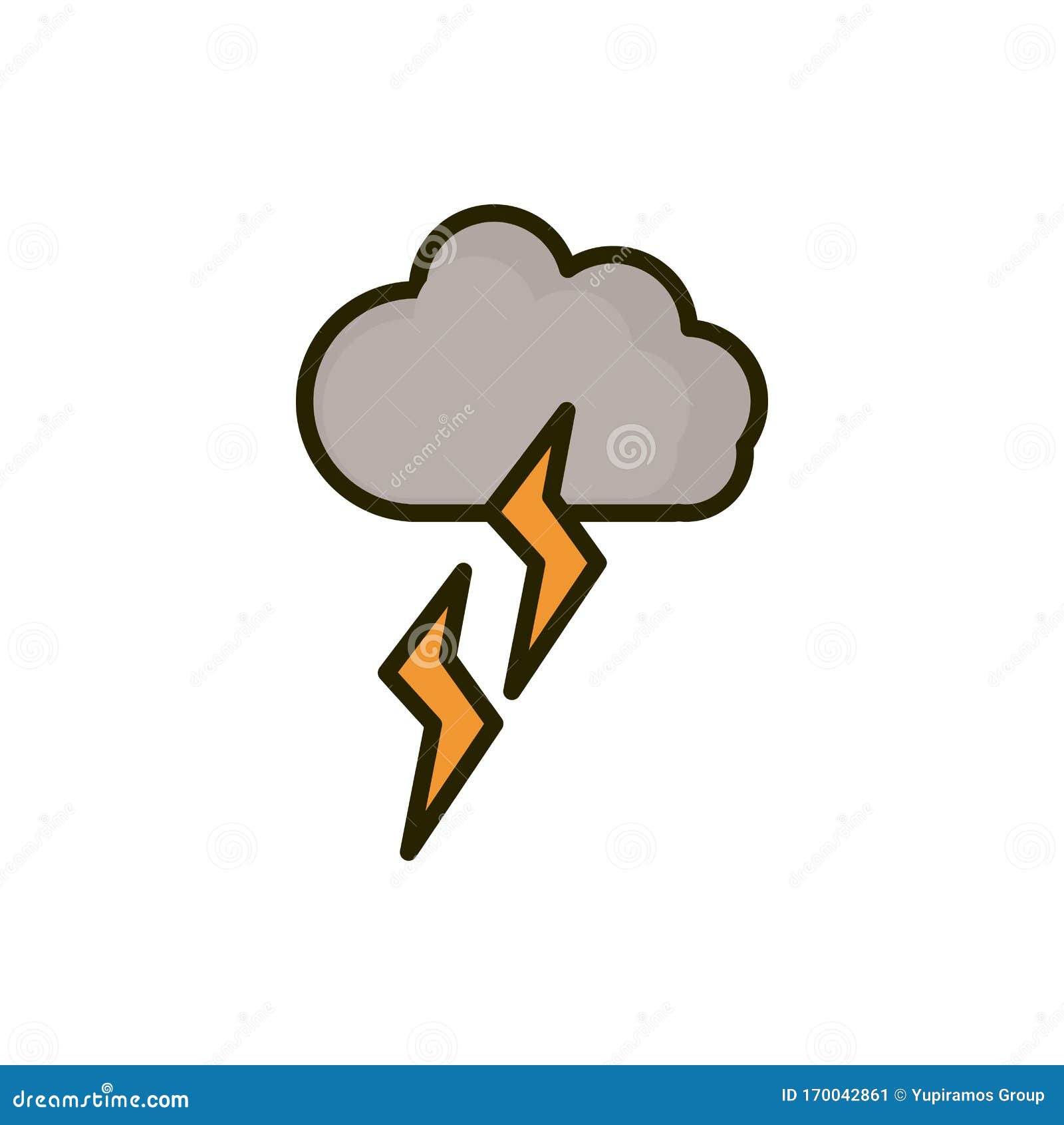 Cloud Thunderbolt Storm Rays Nature Drawing Stock Vector - Illustration ...