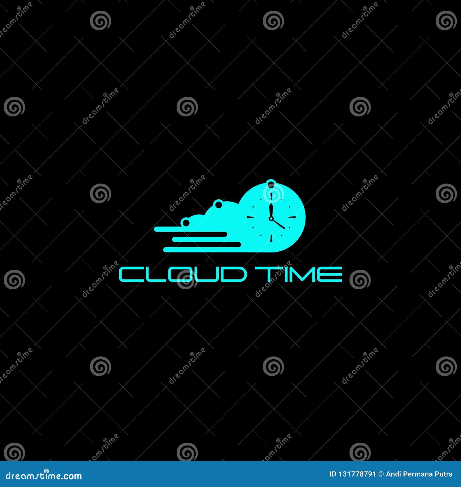 Cloud Time Logo Vector Design Stock Vector - Illustration of livestream ...