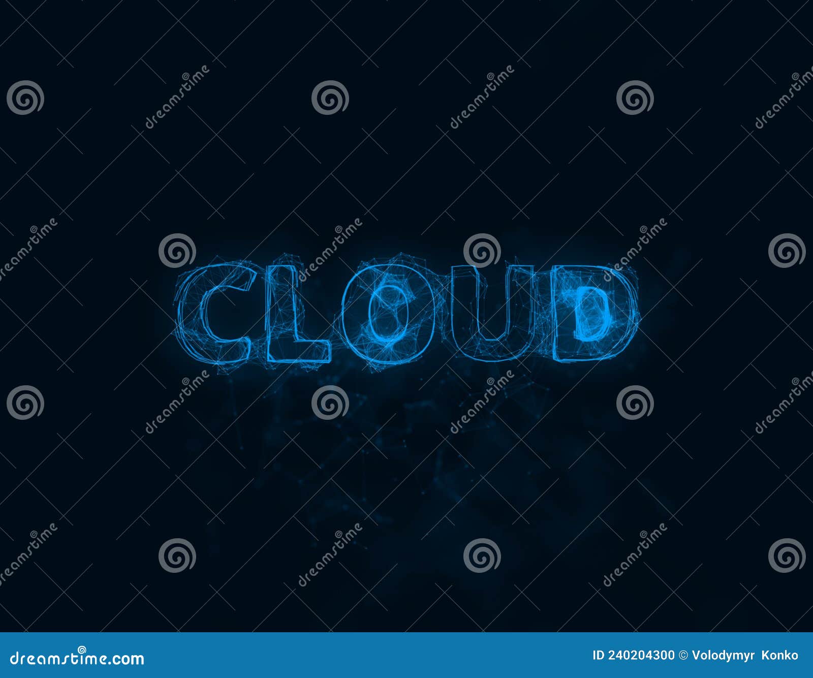 Cloud Title with Plexus Effect. Connected Lines with Dots Stock ...