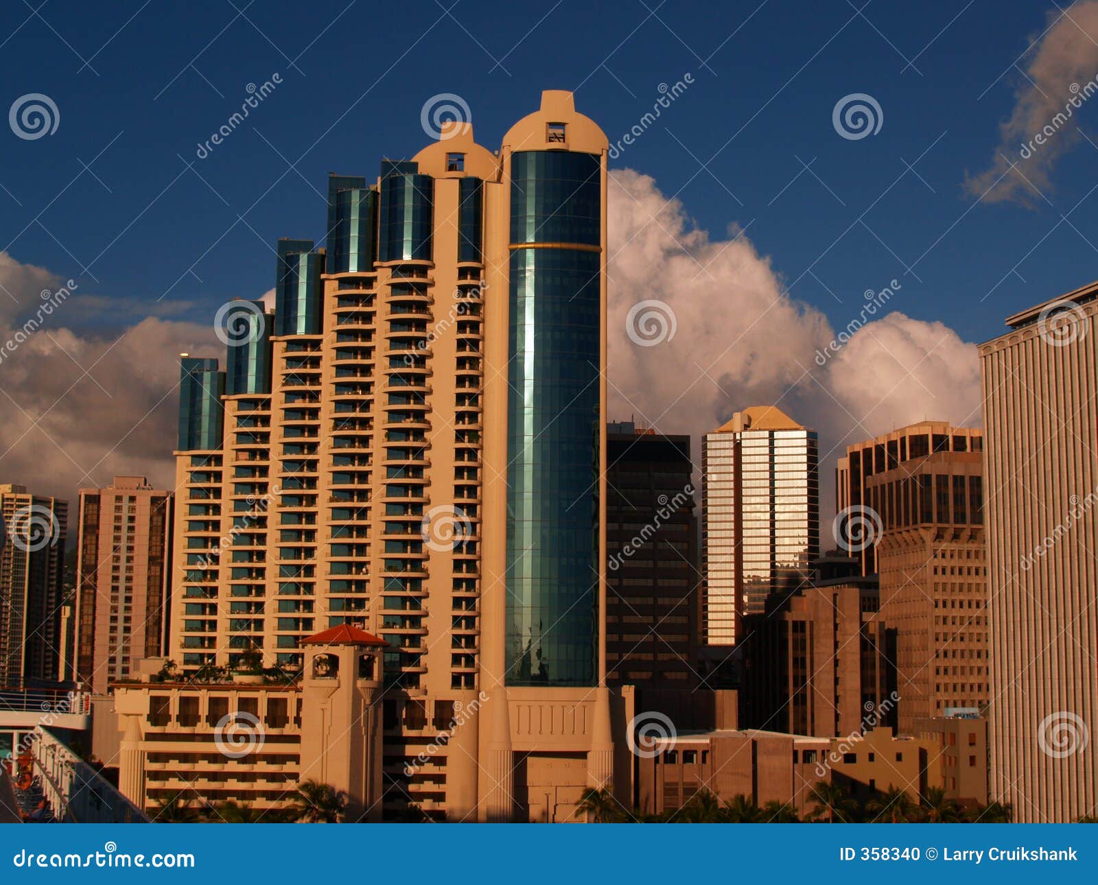 Cloud Tower stock photo. Image of honolulu, clouds, city - 358340