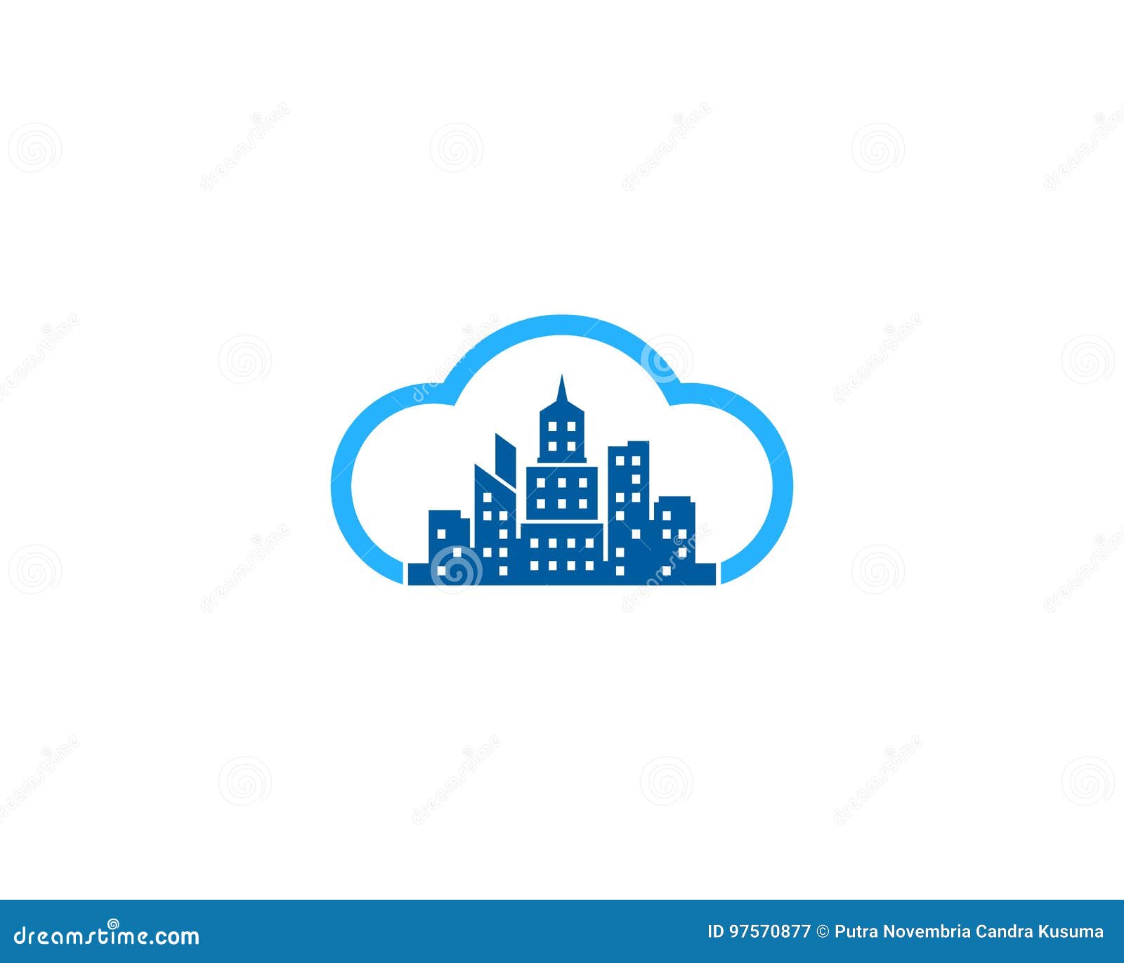 Cloud Town Icon Logo Design Element Stock Vector - Illustration of host ...