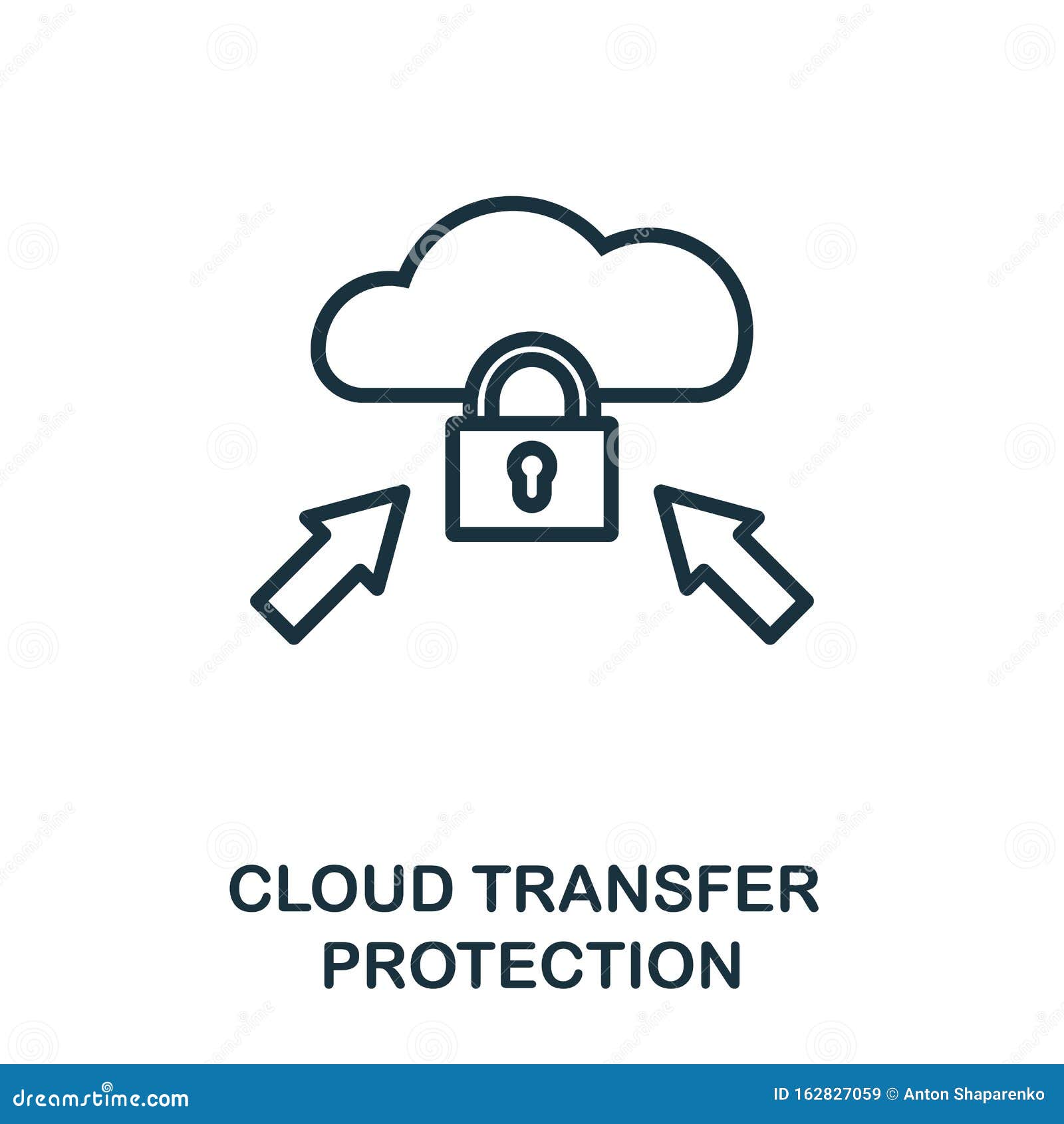 Cloud Transfer Protection Icon Outline Style. Thin Line Creative Cloud ...