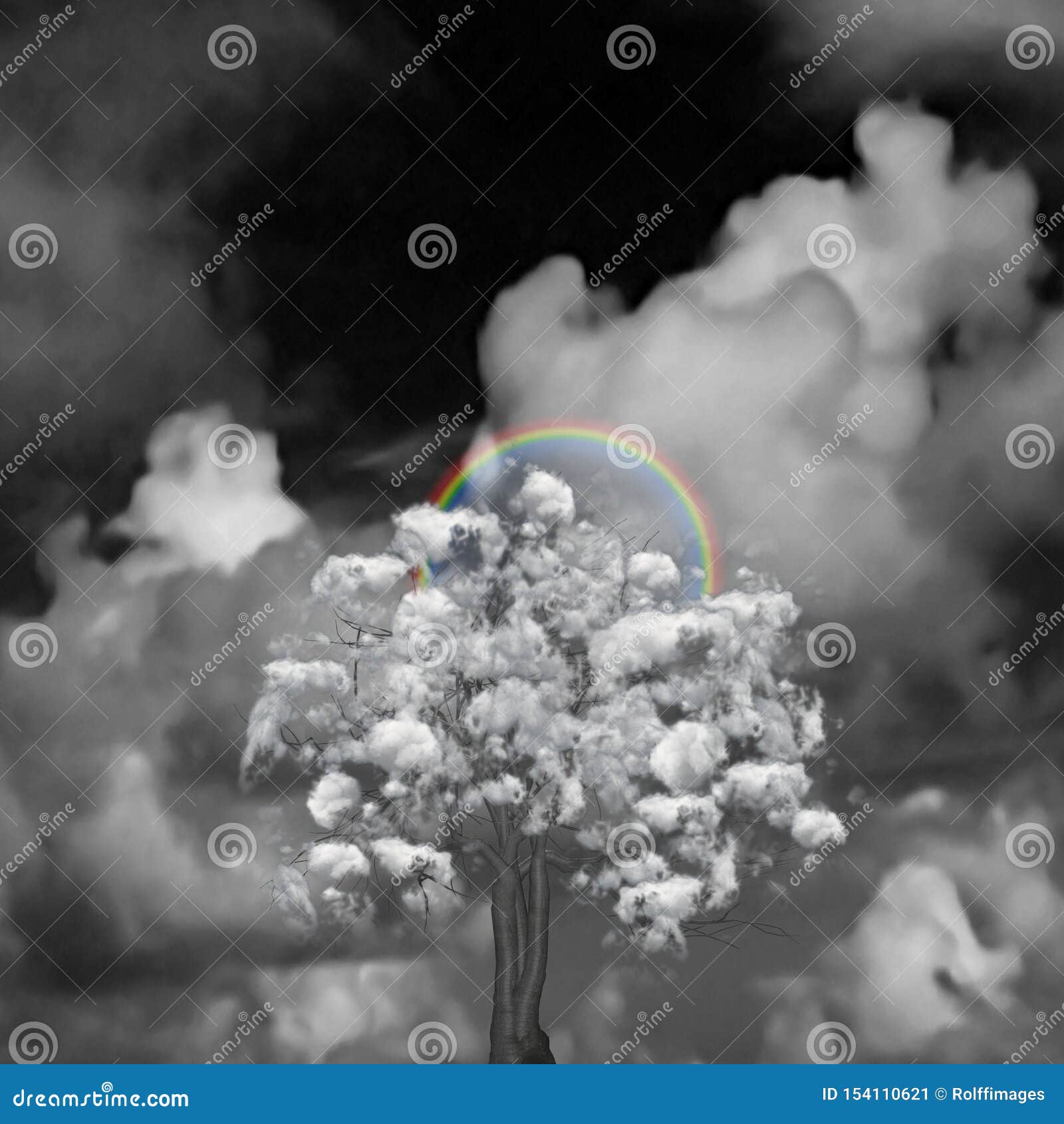 Cloud Tree stock illustration. Illustration of isolated - 154110621