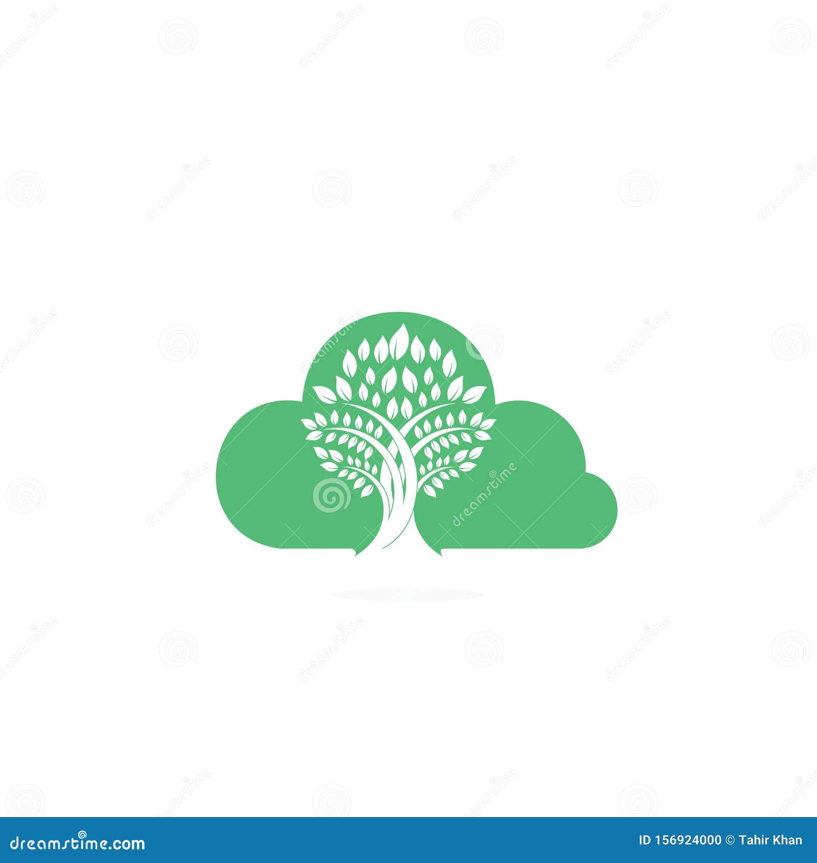 Cloud Tree Logo Design. stock vector. Illustration of botany - 156924000
