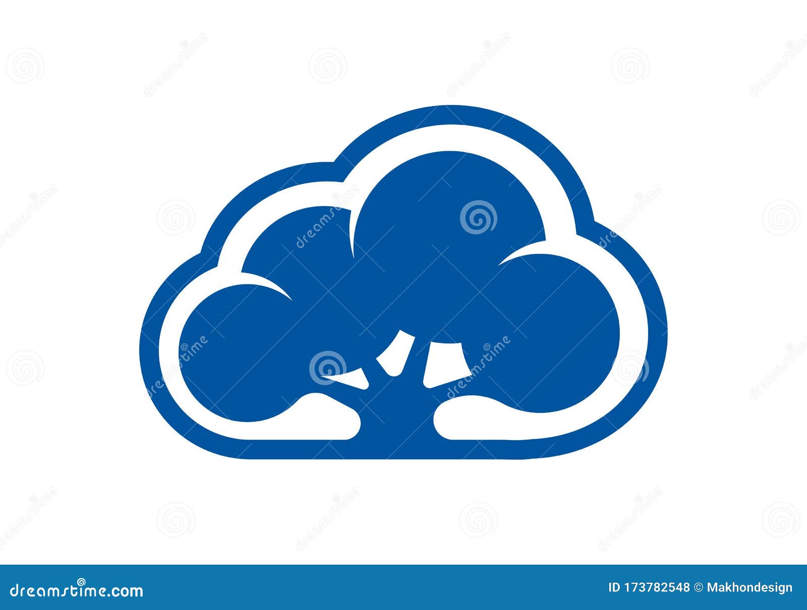 Cloud Tree Logo Design Template, Eco Cloud Sign Symbol Stock Vector ...