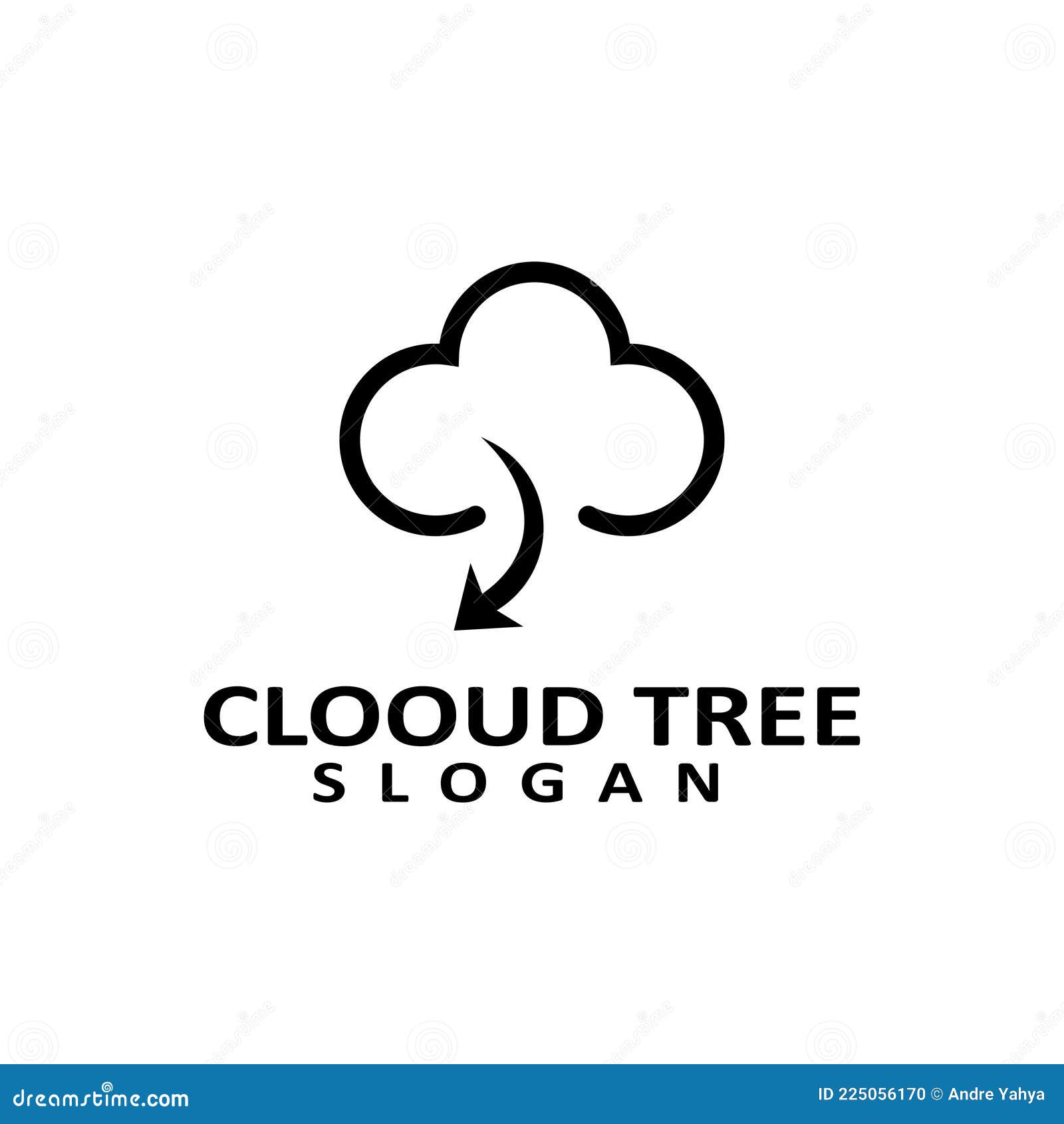 Cloud Tree Logo Template Design Vector Icon Illustration Stock Vector ...