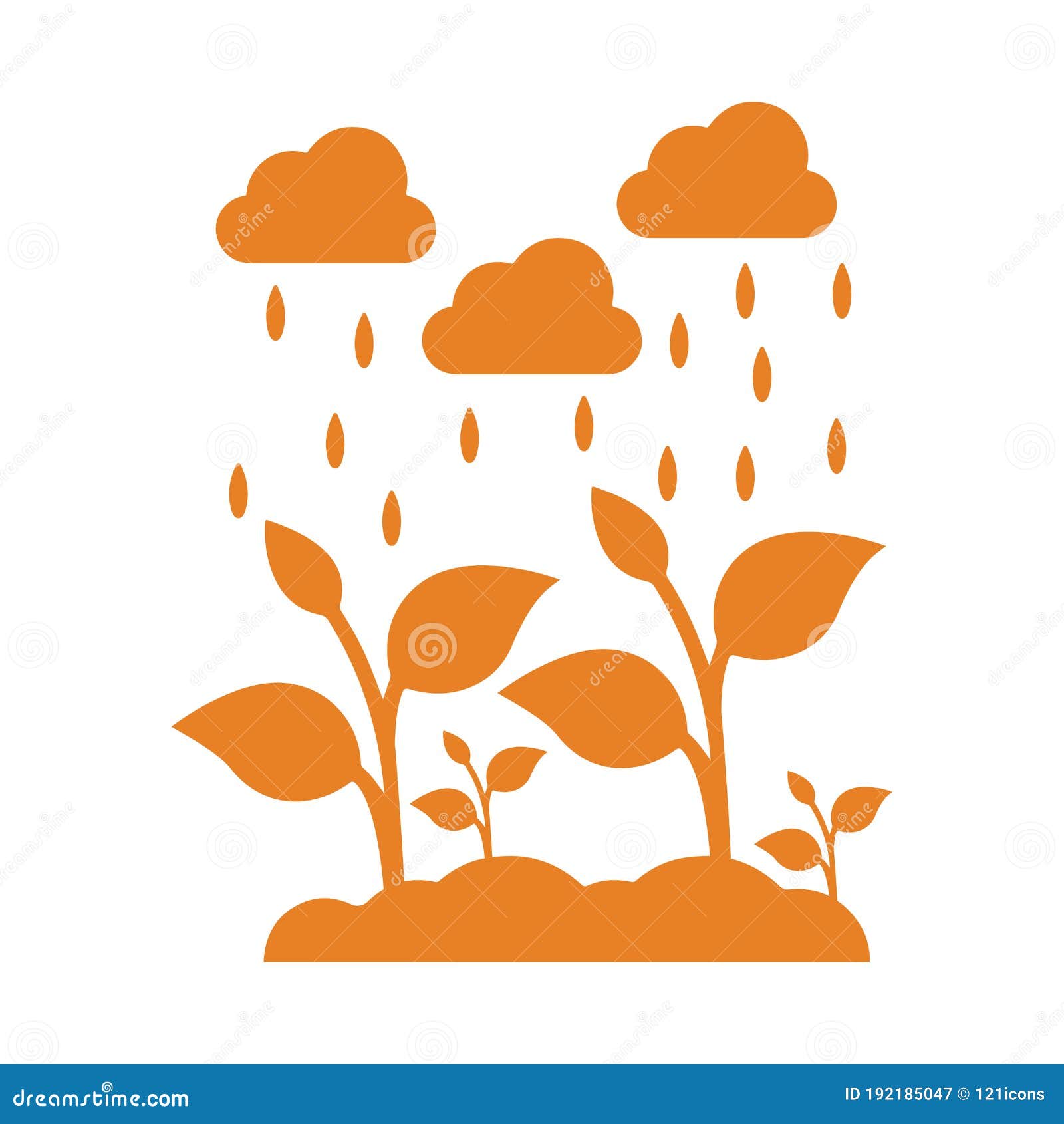 Cloud, Tree, Rain Icon Logo Stock Vector - Illustration of drop, plant ...