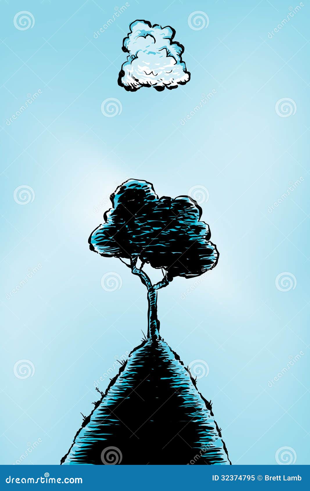 Cloud Tree stock illustration. Illustration of single - 32374795