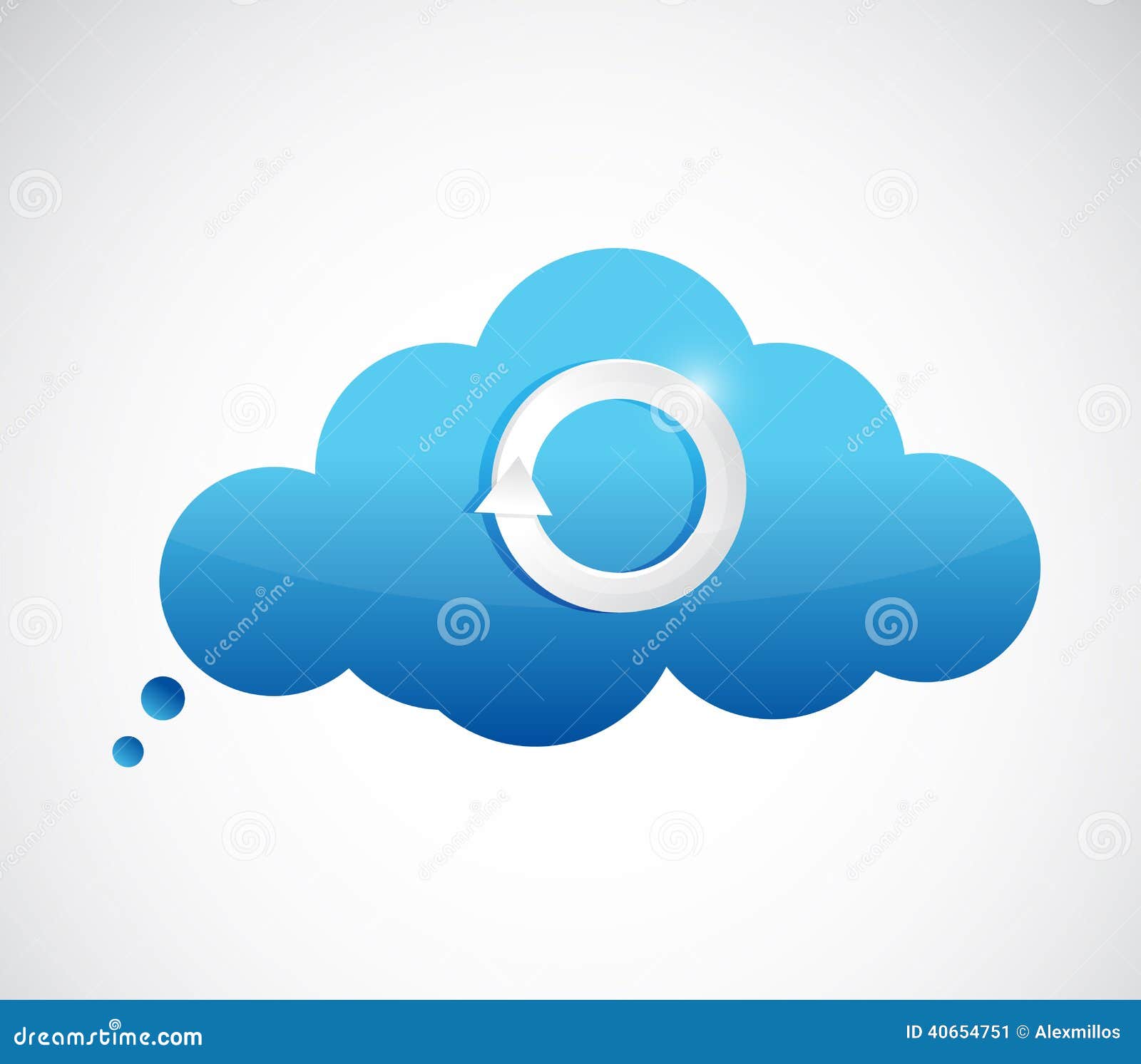 Cloud and Turning Cycle Illustration Stock Illustration - Illustration ...