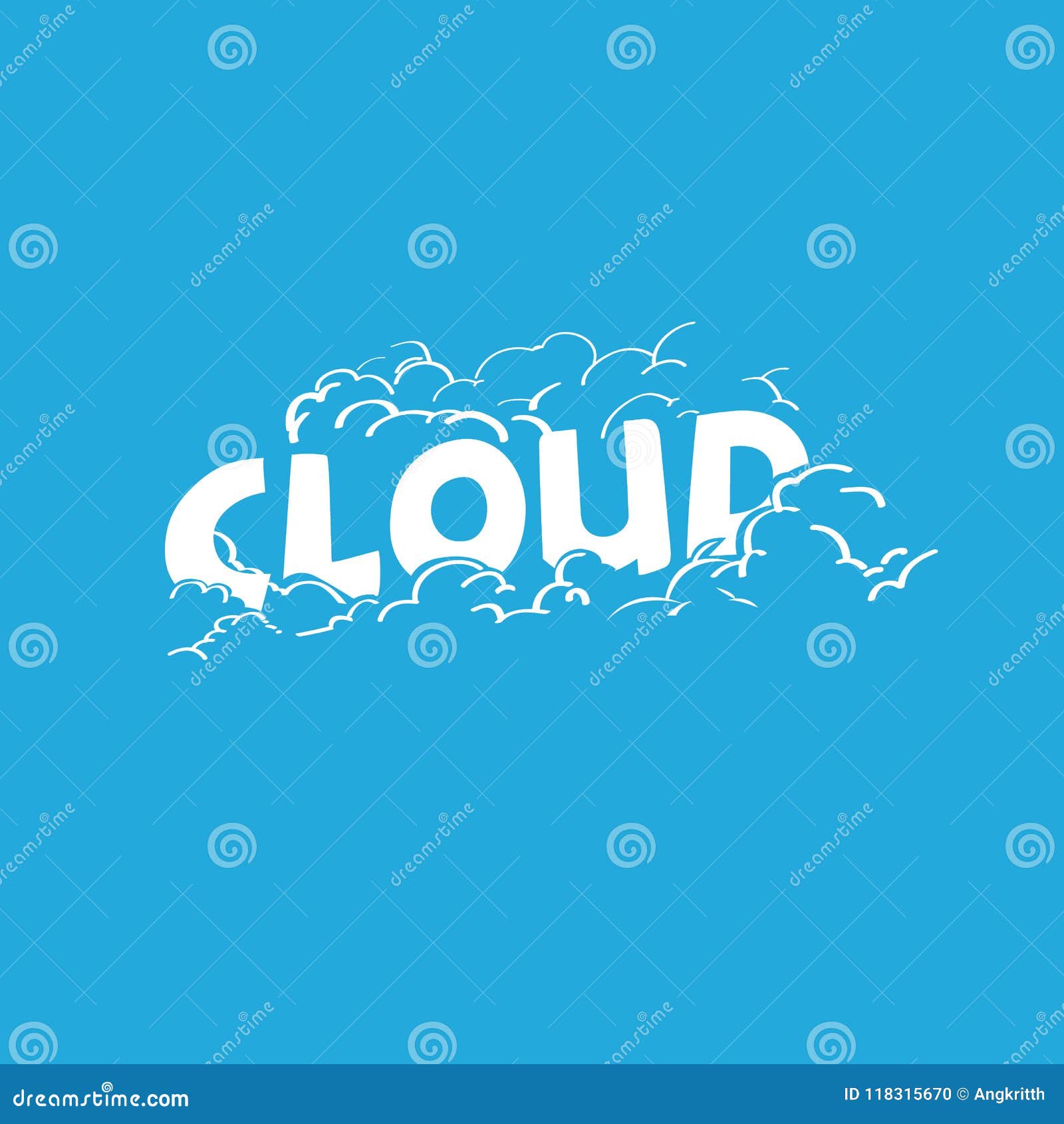 Cloud Typographic. Logo for Cloud Stock Vector - Illustration of ...