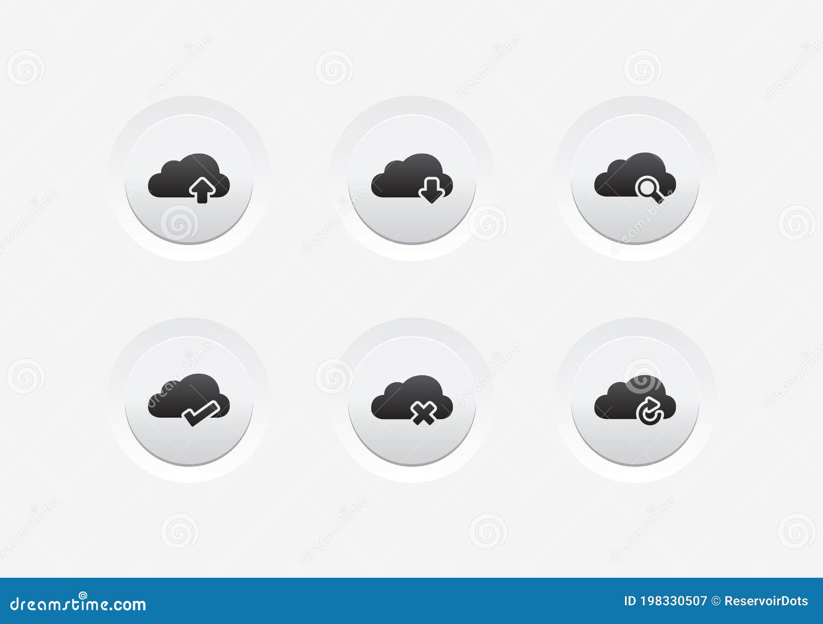 Cloud UI Buttons stock vector. Illustration of storage - 198330507