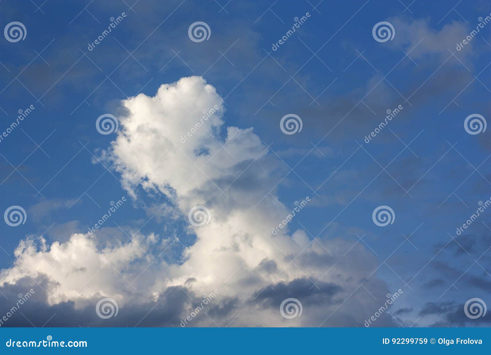 A cloud of unusual shape stock image. Image of space - 92299759