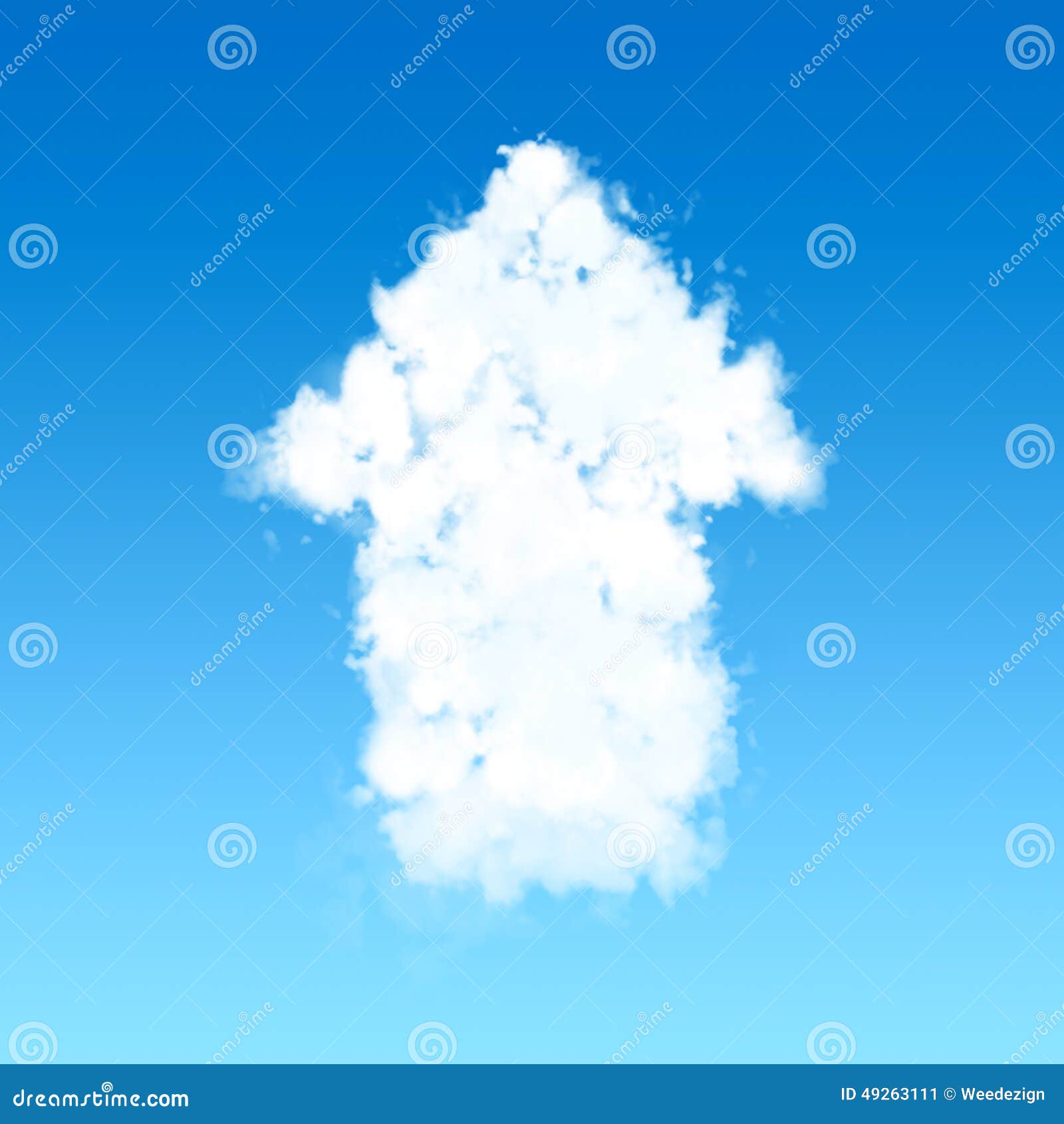 Cloud in Up Arrow Shape on Blue Sky Stock Image - Image of pattern ...