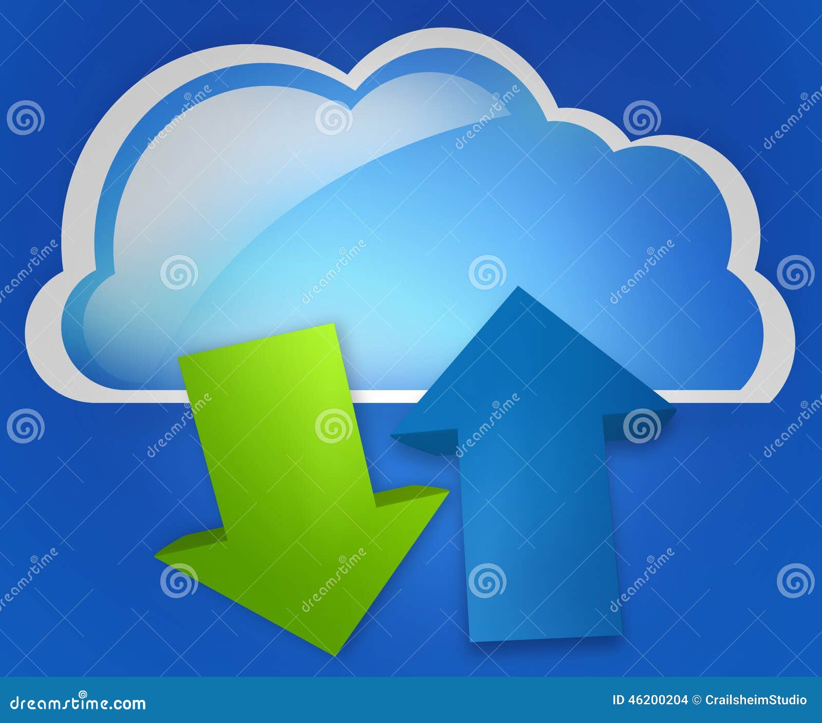 Cloud up and download stock illustration. Illustration of solution ...