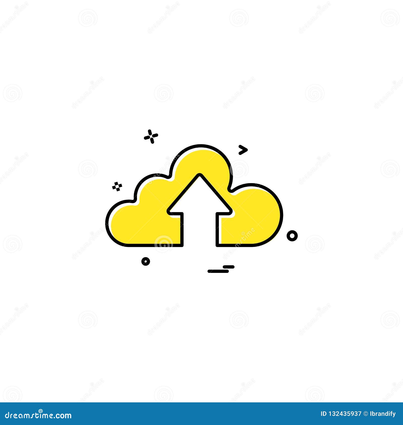 Cloud up icon arrow vector stock vector. Illustration of share - 132435937