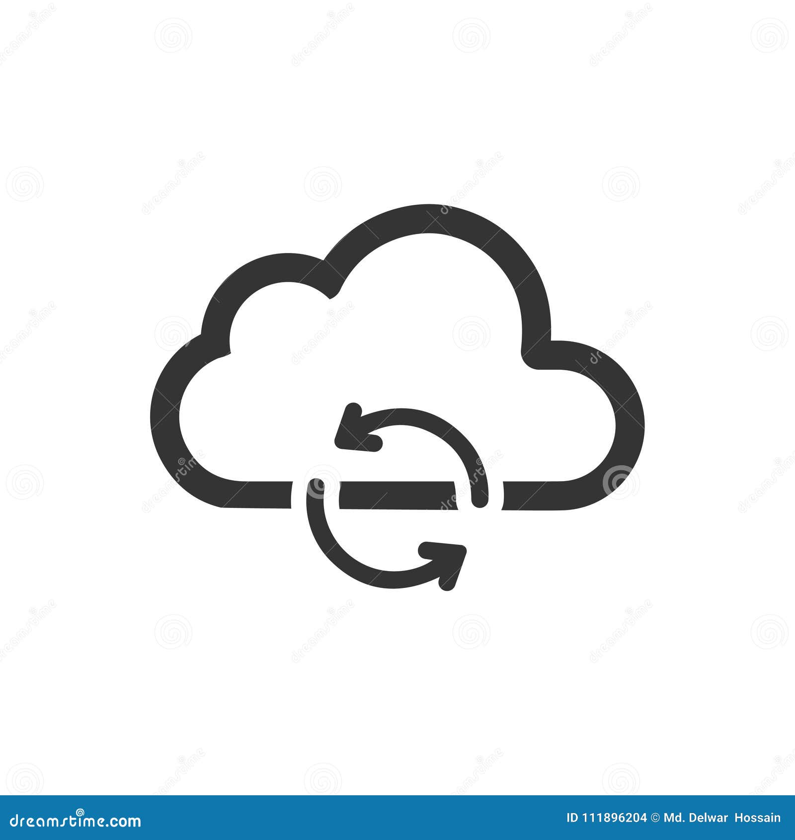 Cloud Update Icon stock vector. Illustration of computer - 111896204
