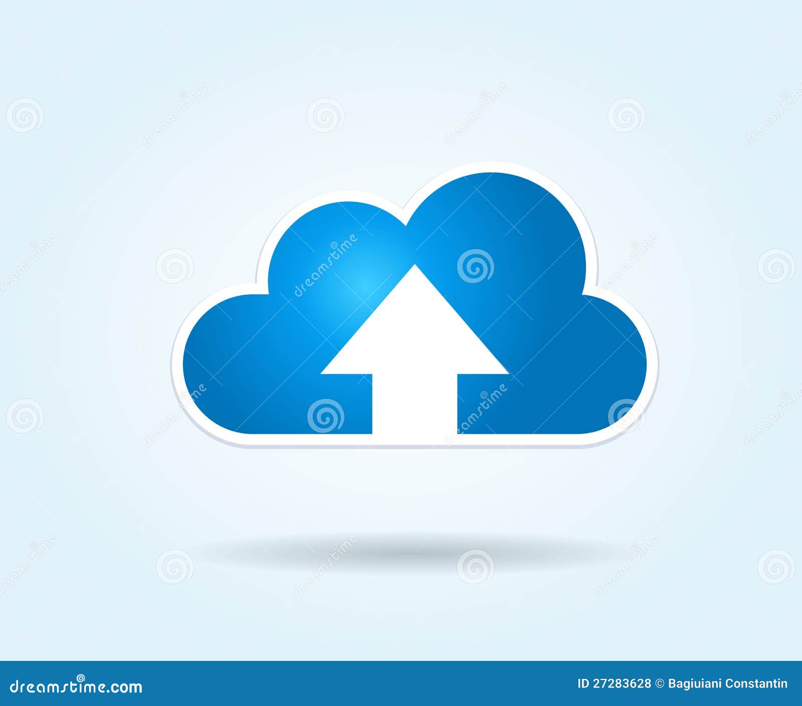 Cloud Upload Logo, Upload Icon In Light Stile Cartoon Vector ...