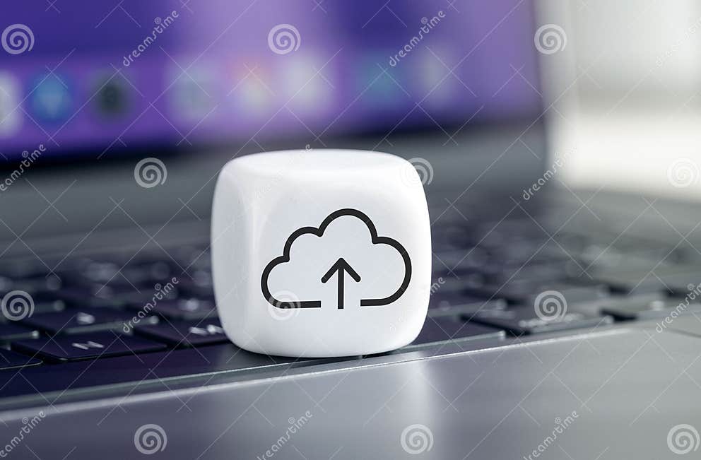 Cloud Upload Data Concept stock image. Image of computer - 259981101