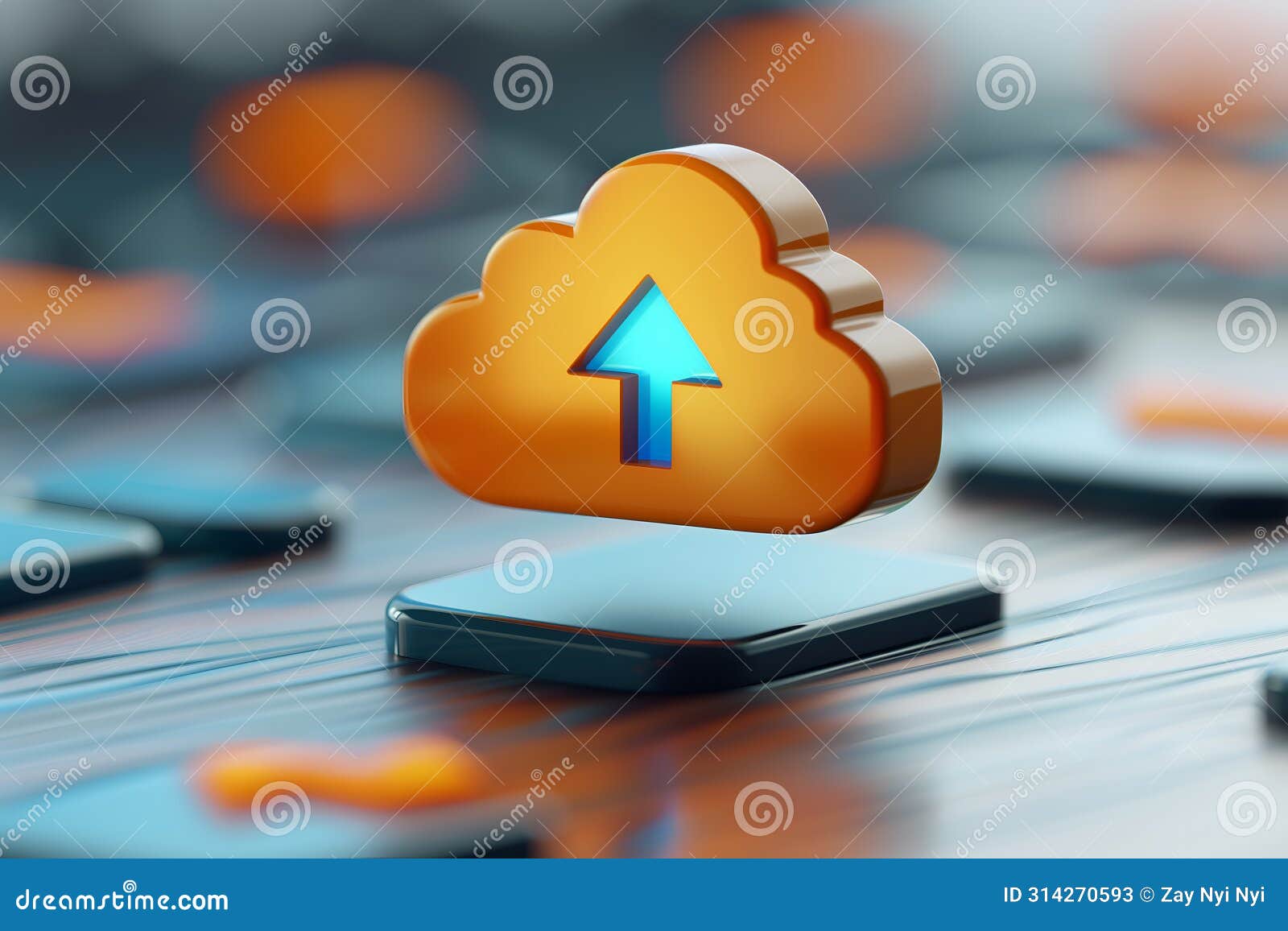 Cloud Upload, Data Storage, Database, Cloud Computing Concept Stock Illustration - Illustration ...