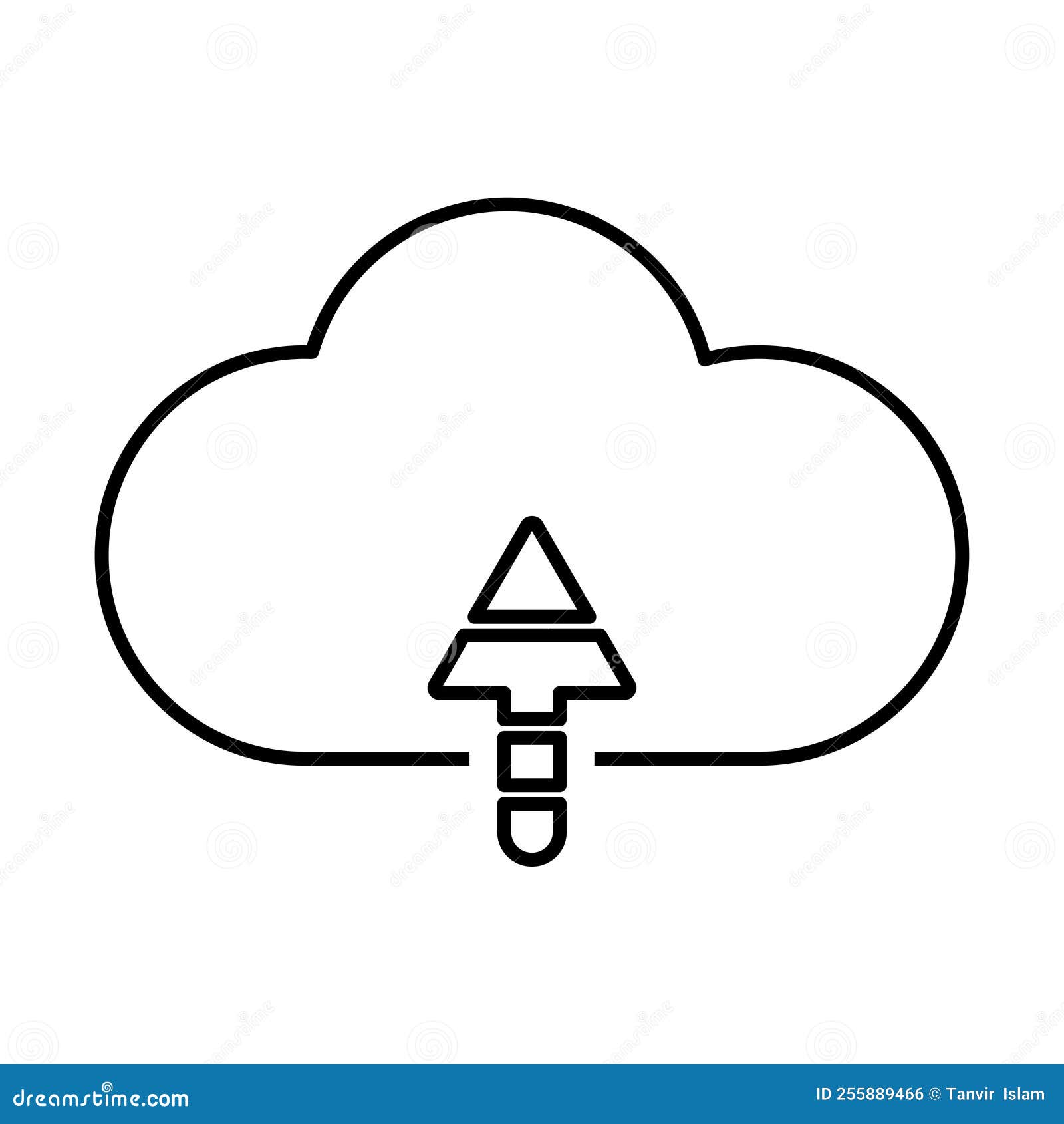 Cloud Upload Icon stock illustration. Illustration of meticulously ...