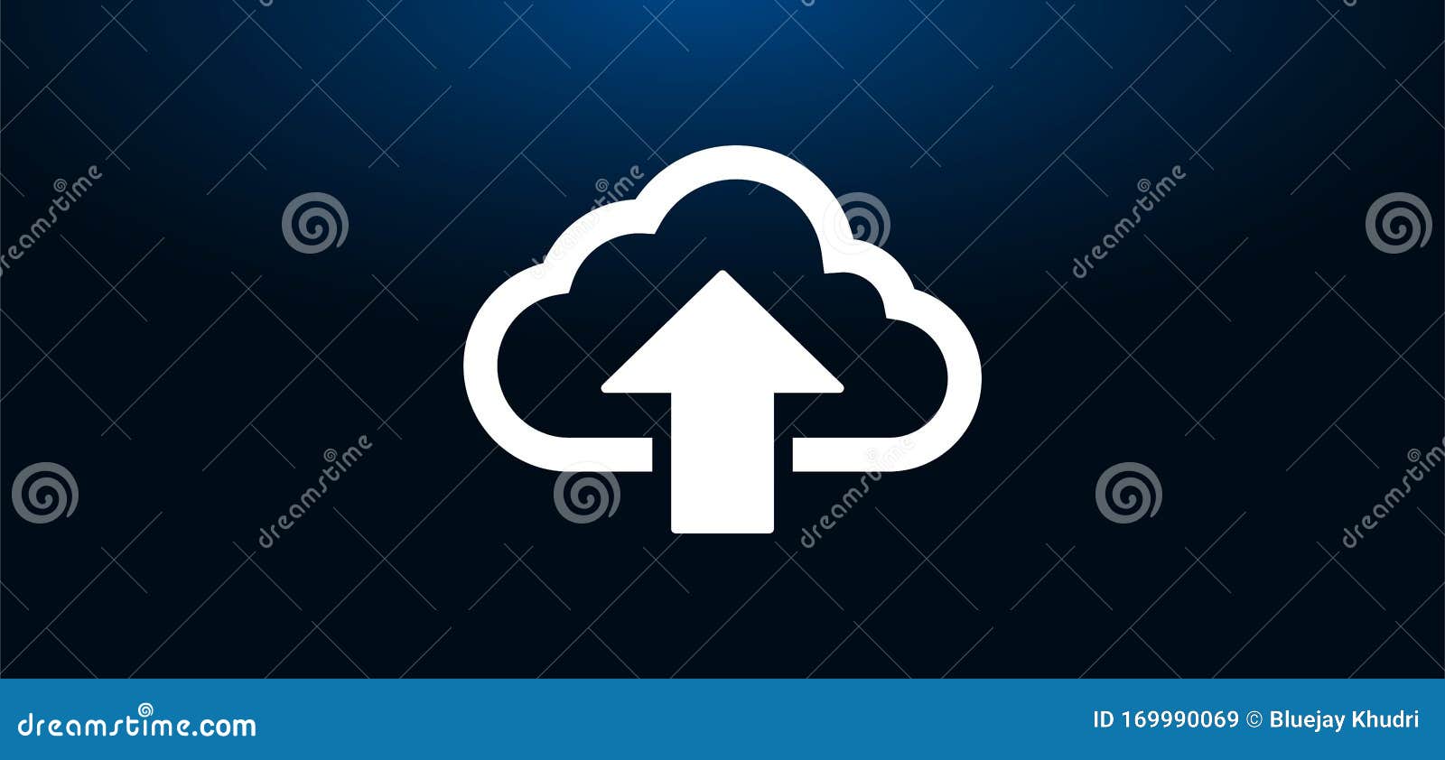 Cloud Upload Icon Crystal Blue Banner Background Stock Illustration ...