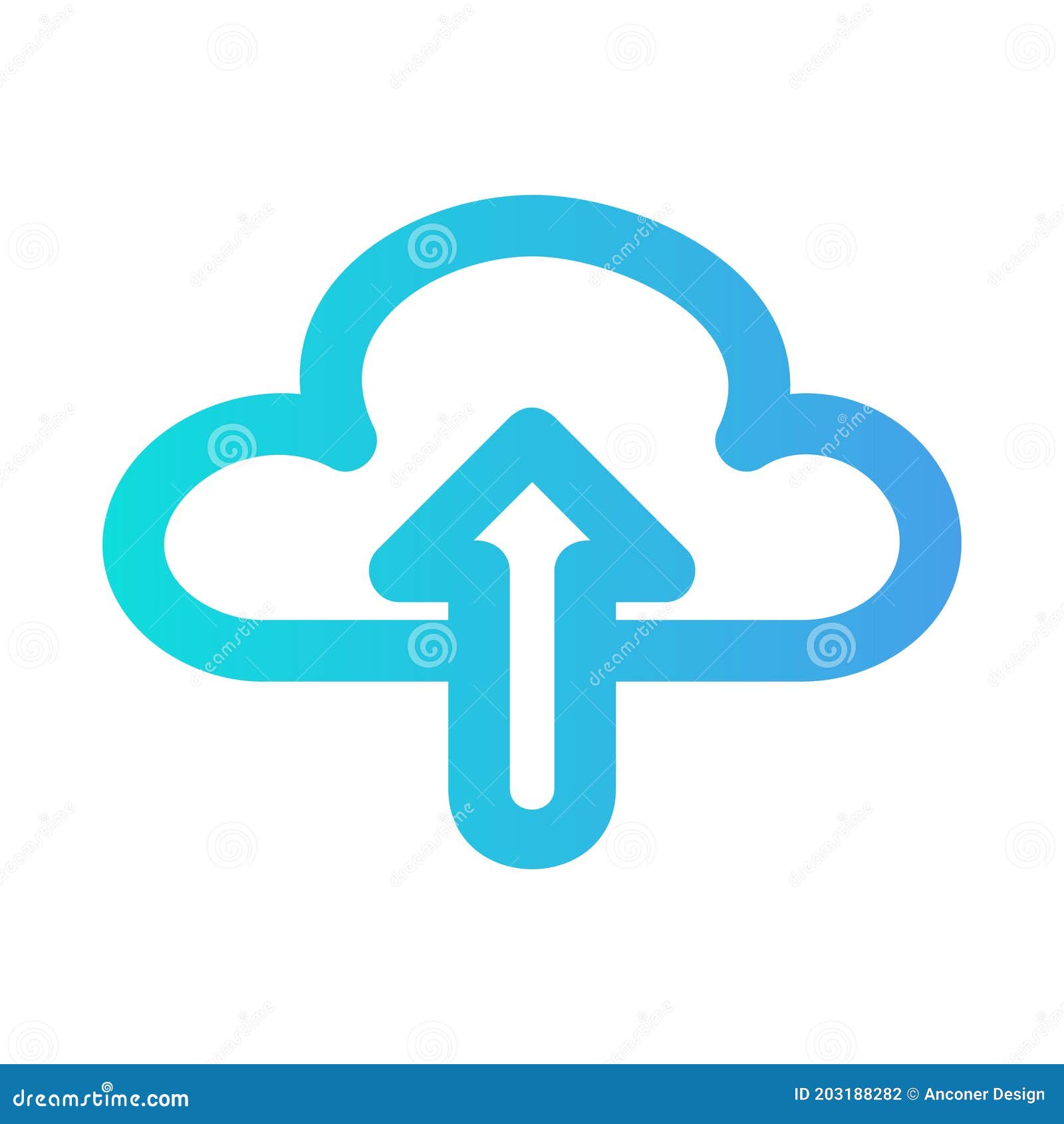 Cloud Upload Icon in Gradient Style for Any Projects Stock Vector ...